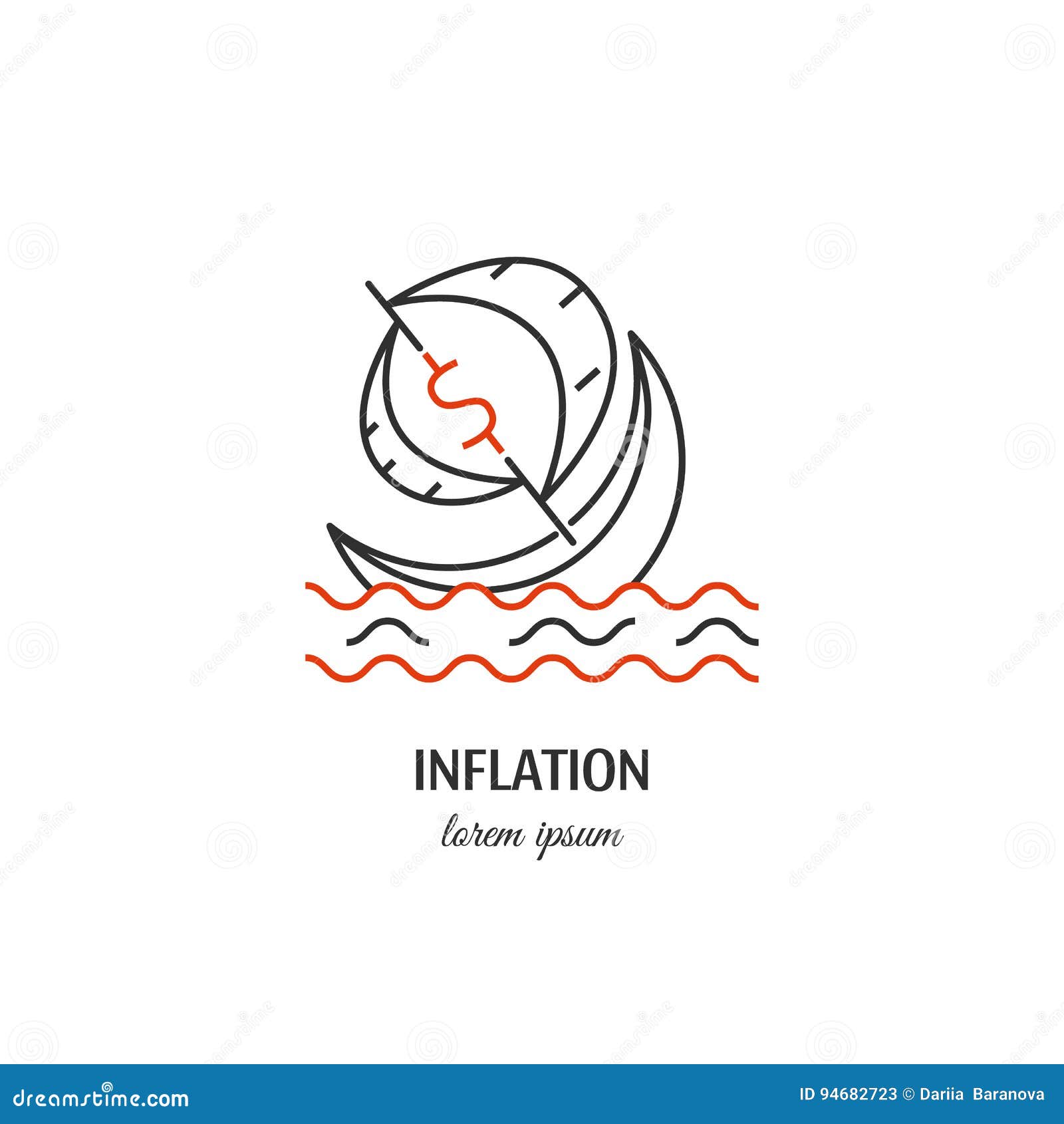 Inflation Symbol With A Growing Pricing Curve And Percentage Symbol ...