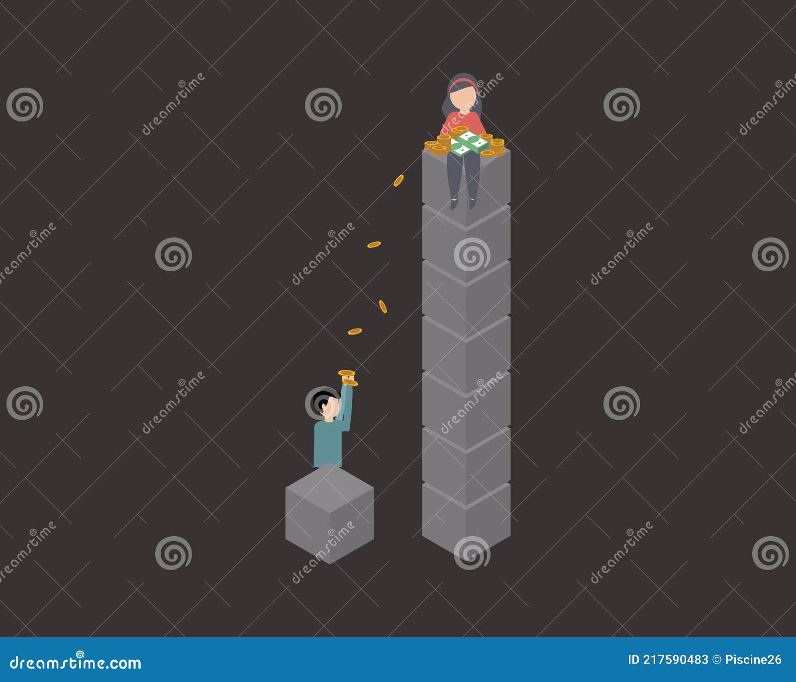 Economic Disparity or Differences in Income Stock Vector - Illustration ...