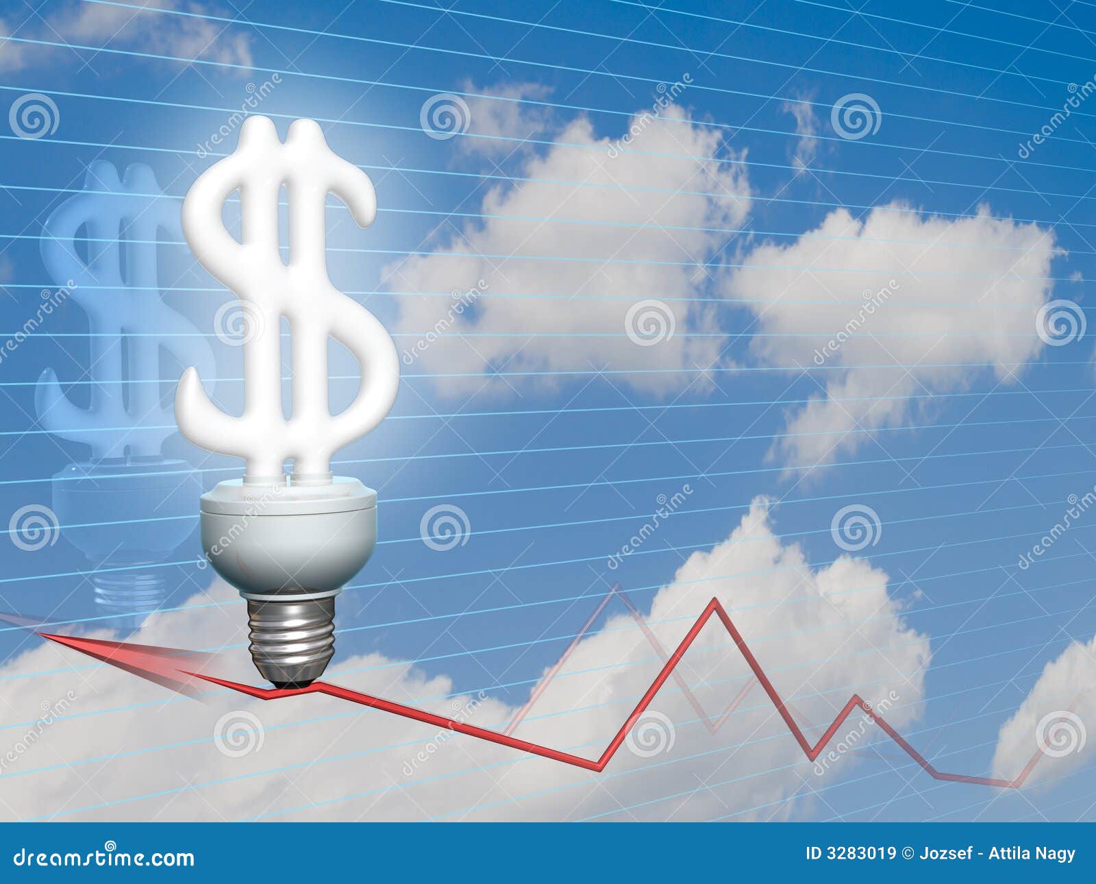 Economic Dollar bulb stock illustration. Illustration of bulbs - 3283019