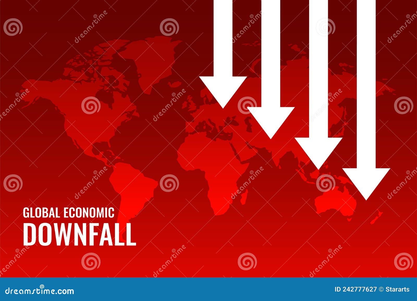 Economic Downfall Red Map Background Cartoon Vector | CartoonDealer.com ...