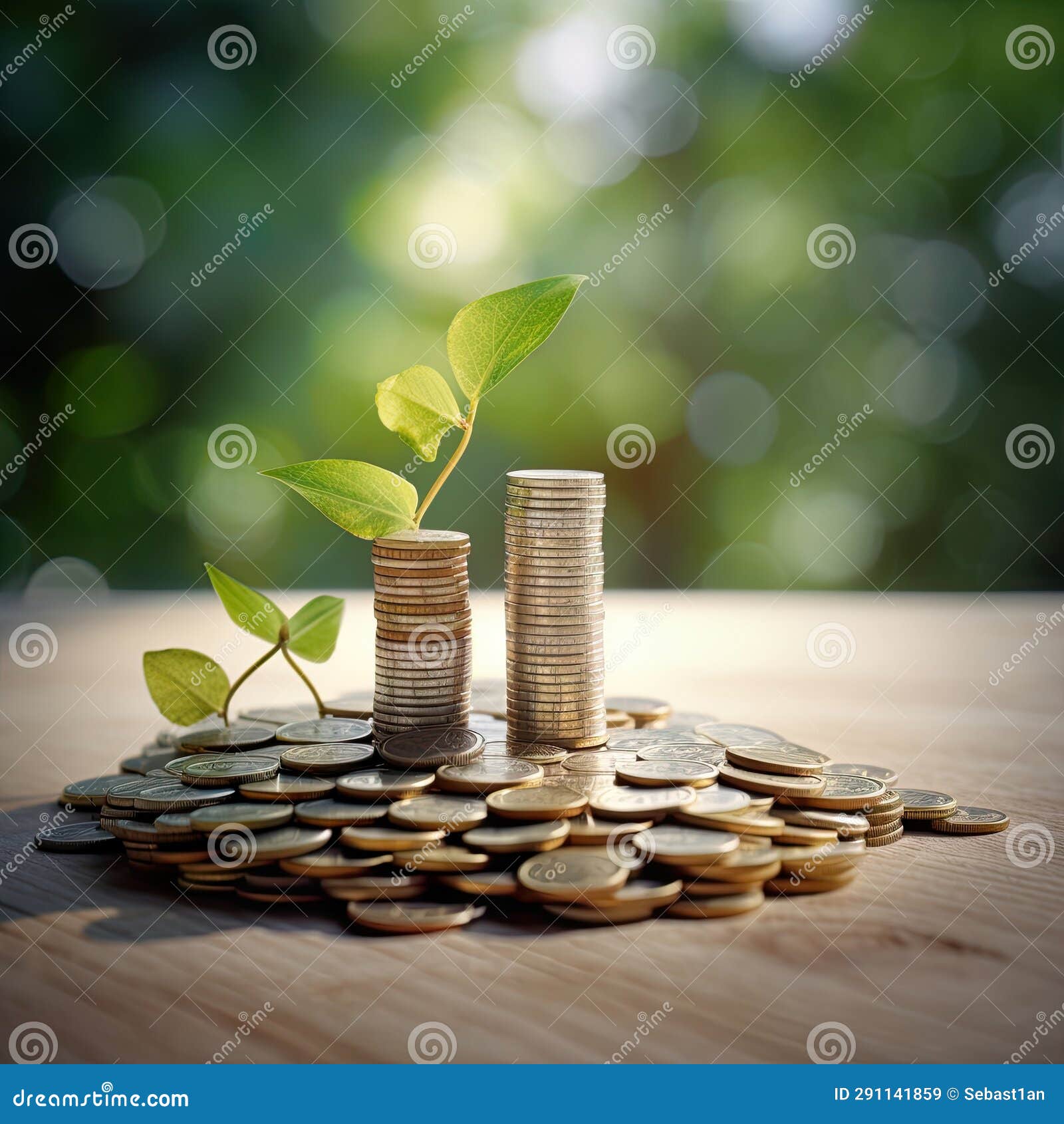 Economic Environment Concept, a Stack of Gleaming Coins Rests ...