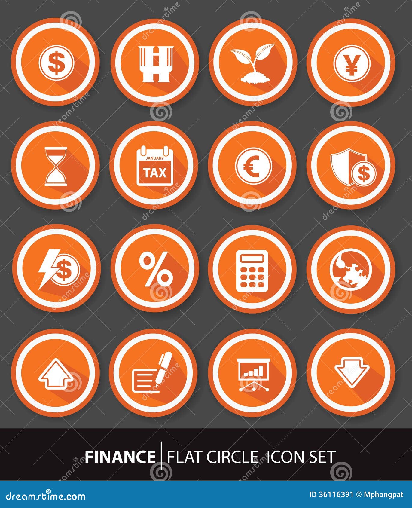 Economic and Finance Buttons Stock Vector - Illustration of bank ...