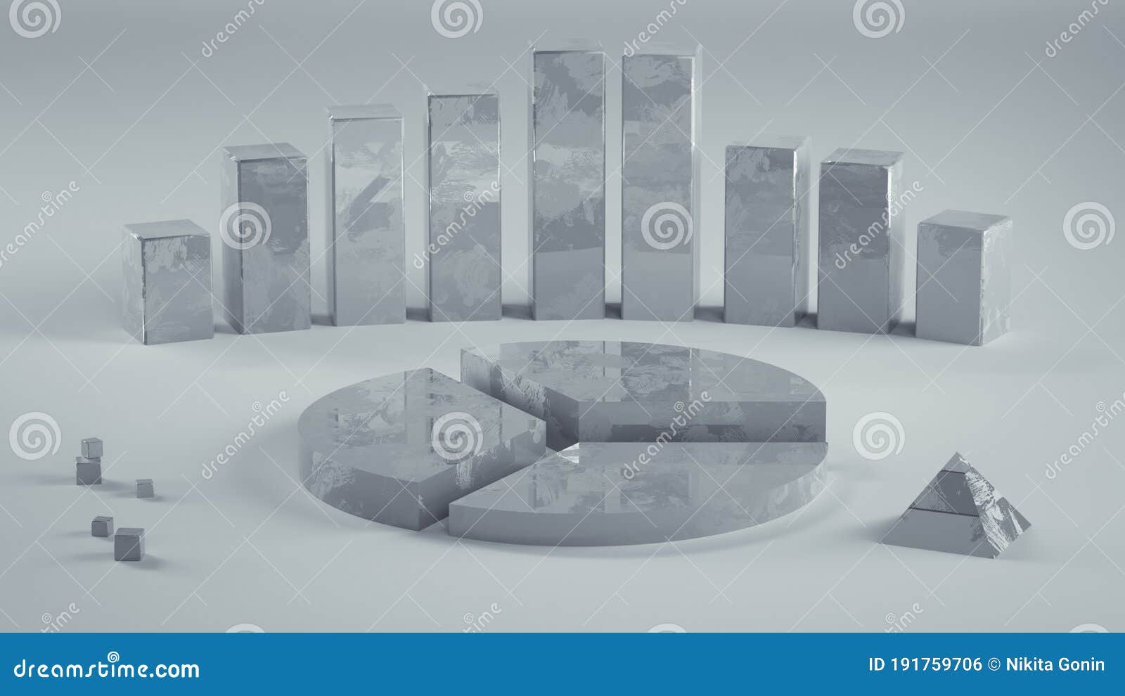 White Chart Bar Diagram With White Growth Arrow Stock Photo ...