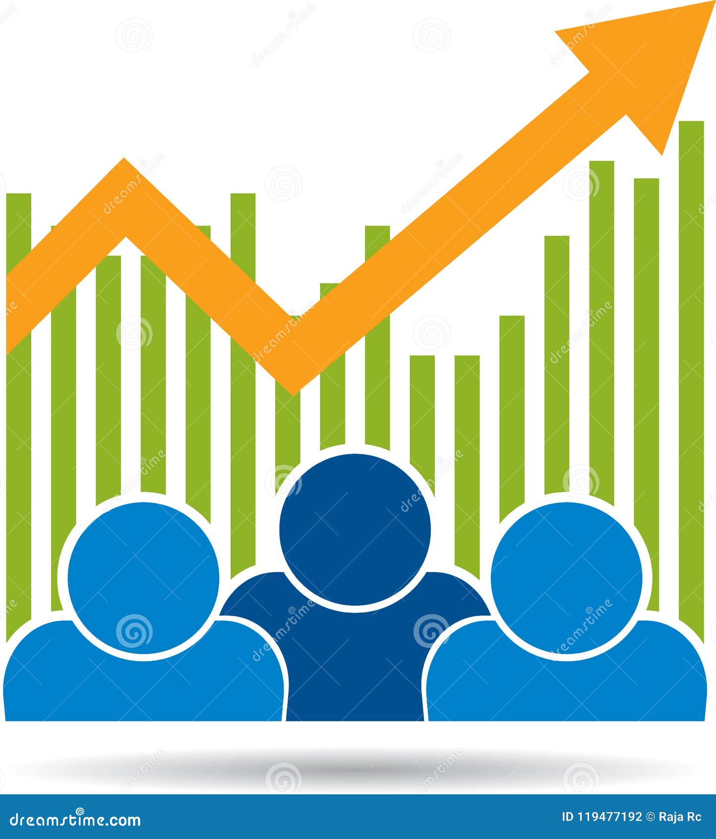 Economies Graph 3d Chart Up Trend Background Cartoon Vector ...