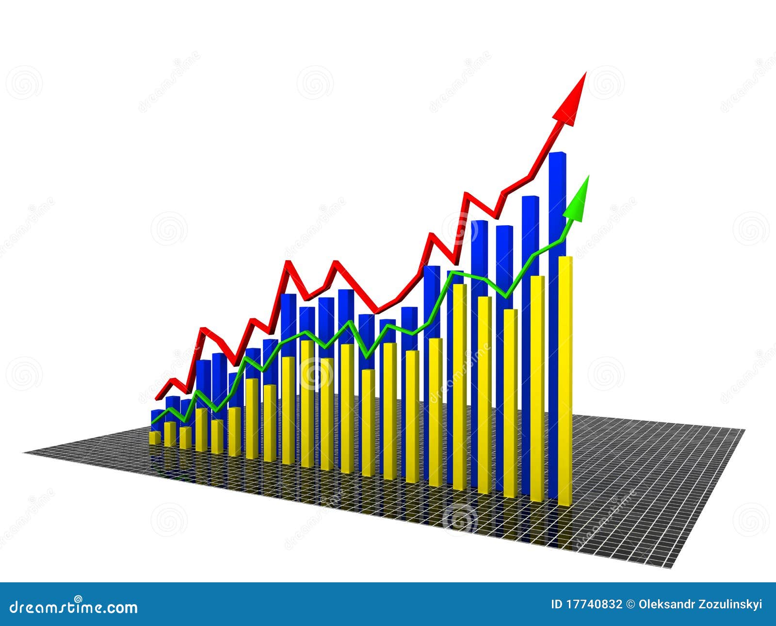 Economic Graph Came From The Yellow №2 Stock Illustration - Image: 17740832