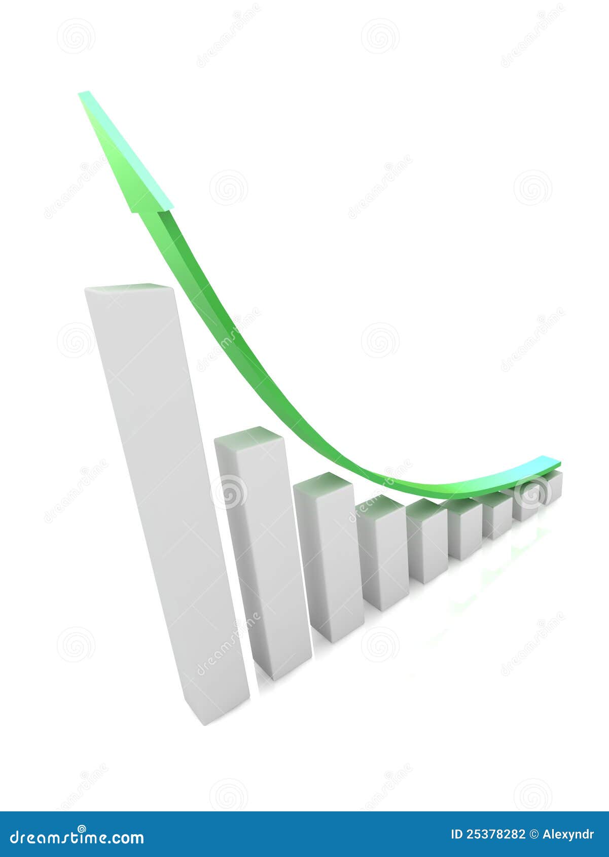 Economic Growth Charts and the Green Arrow Stock Illustration ...