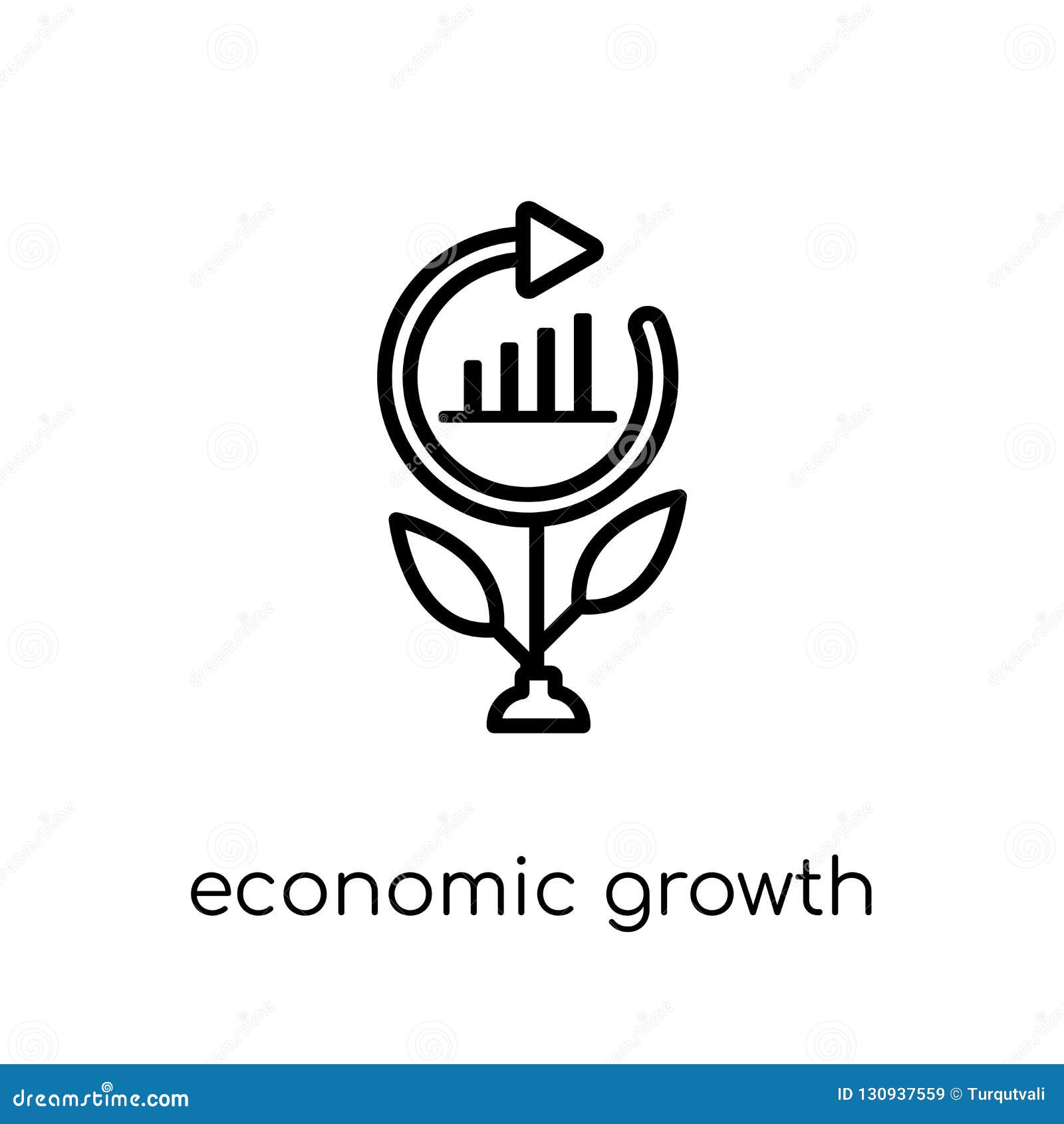 Economic Growth Icon. Trendy Modern Flat Linear Vector Economic Stock ...