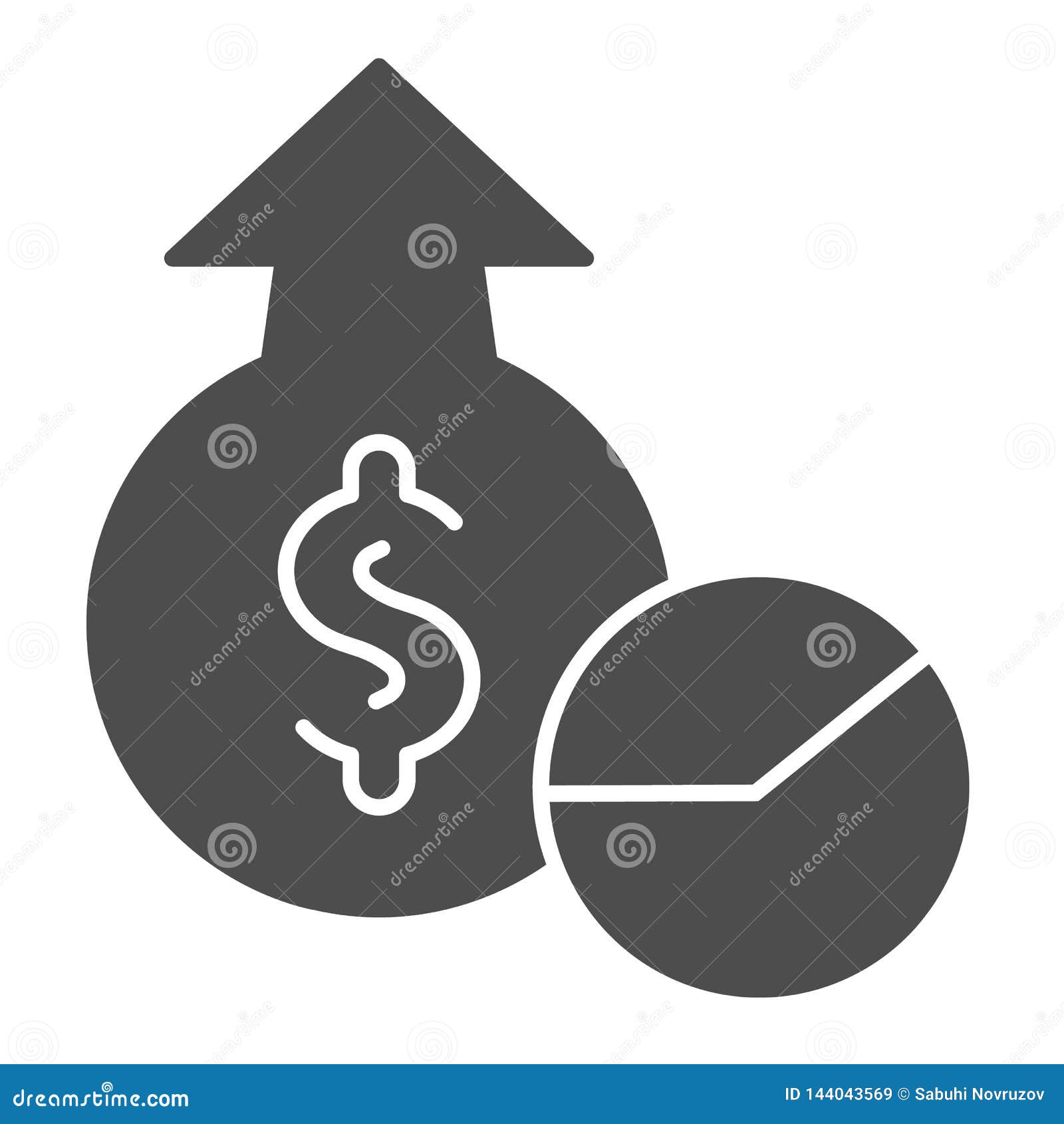 Economic Growth Rate Solid Icon. Increase Chart Vector Illustration ...