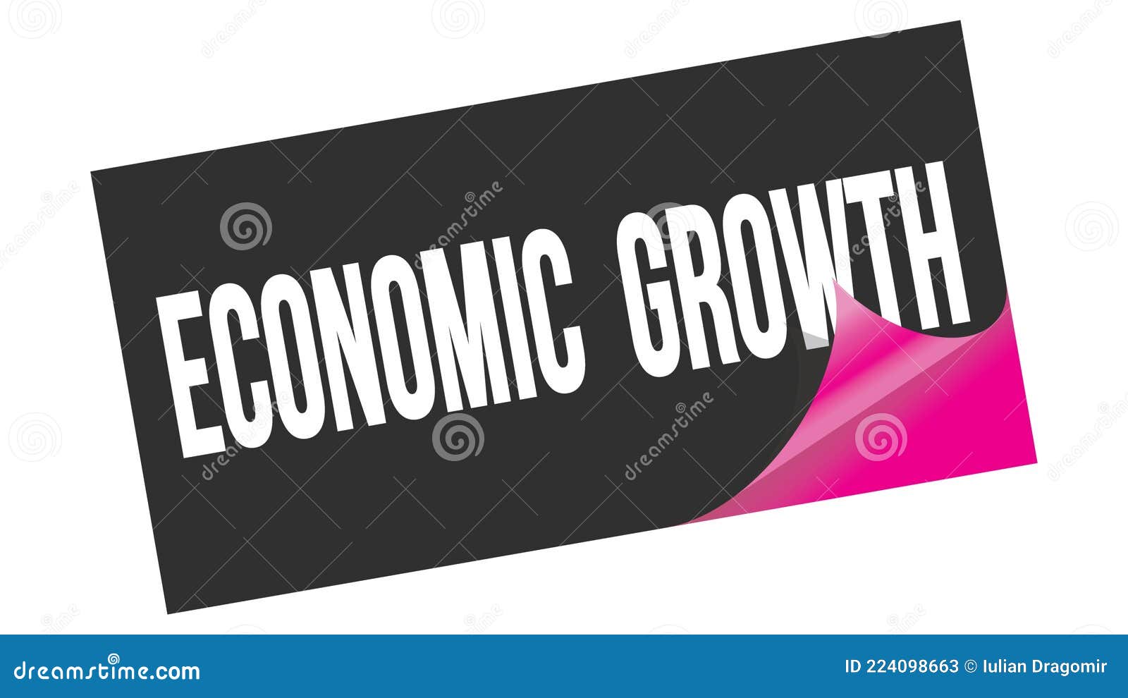 ECONOMIC GROWTH Text on Black Pink Sticker Stamp Stock Illustration ...