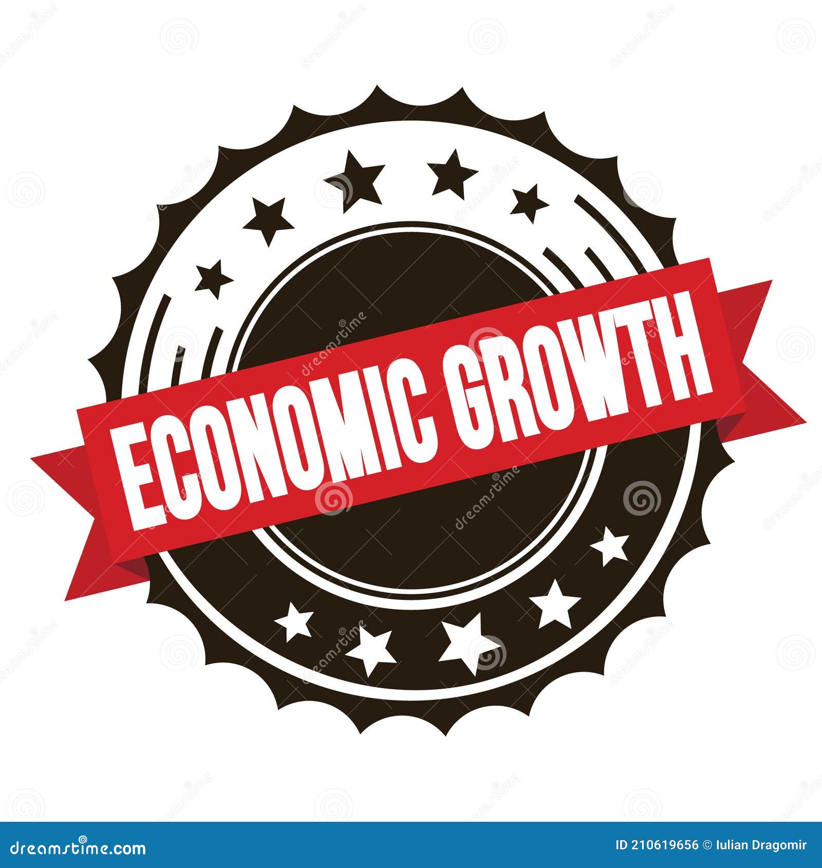 ECONOMIC GROWTH Text on Red Brown Ribbon Stamp Stock Illustration ...