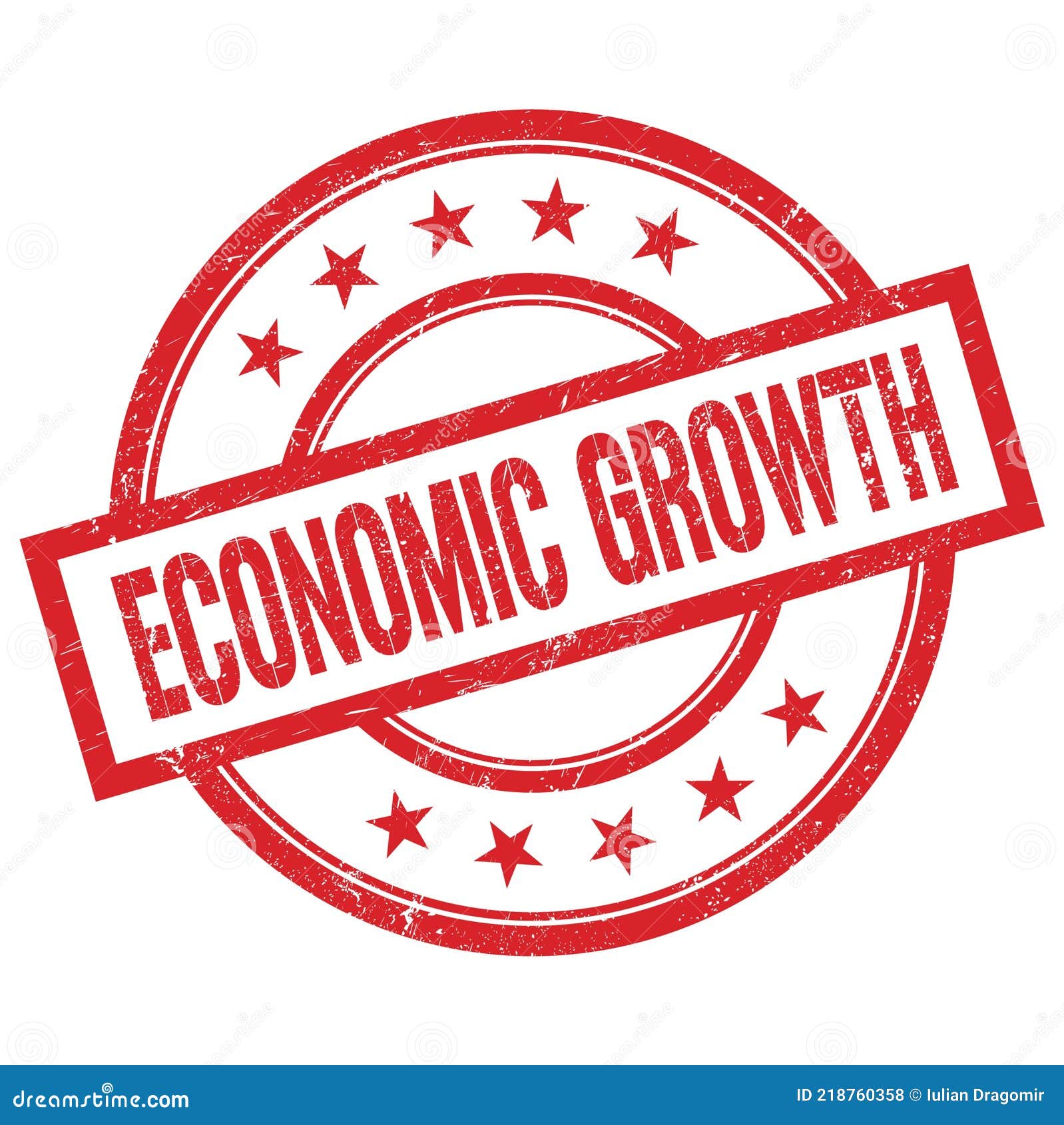 ECONOMIC GROWTH Text Written on Red Vintage Round Stamp Stock ...