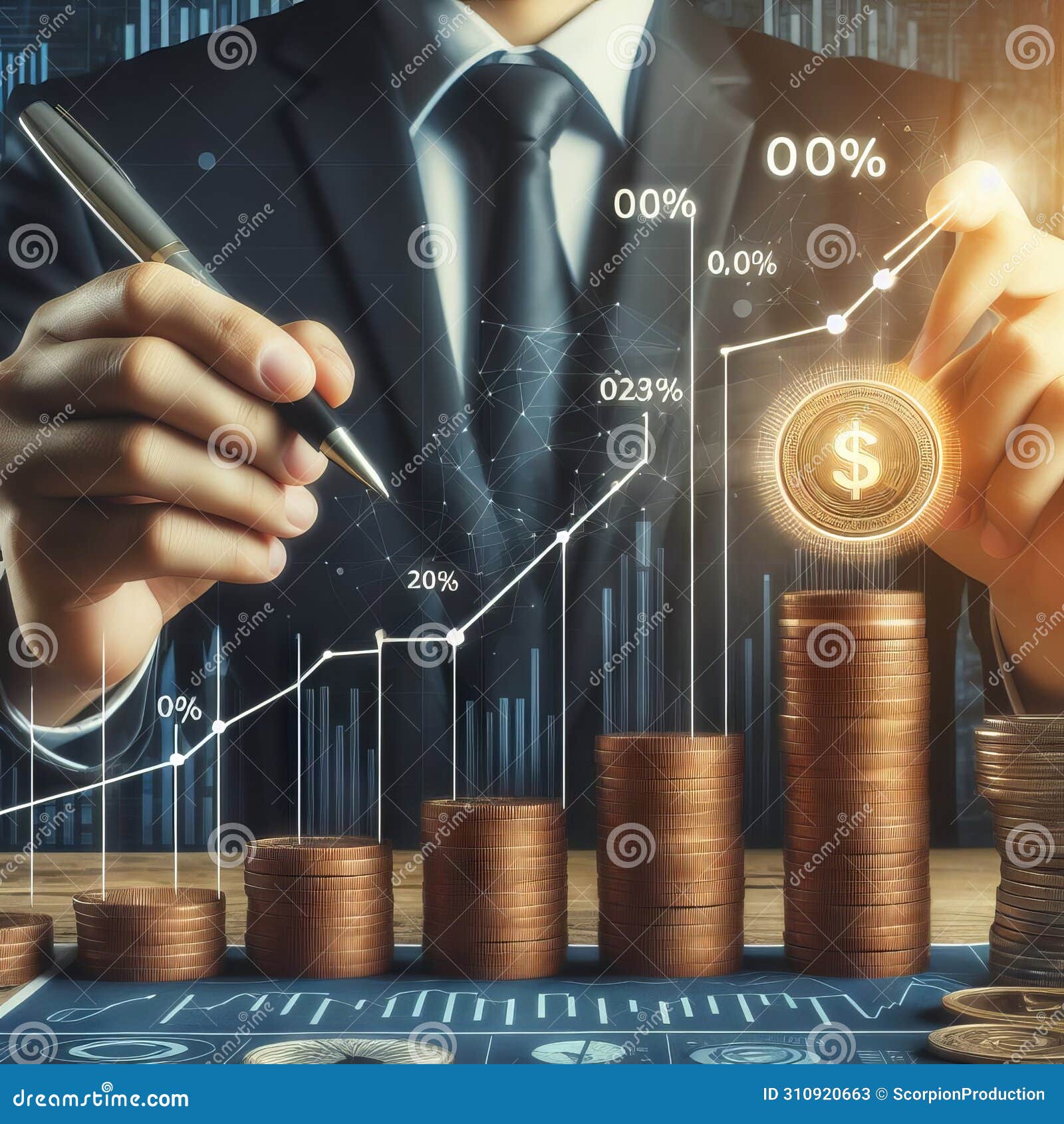 Economic Growth Visualization Stock Illustration - Illustration of ...