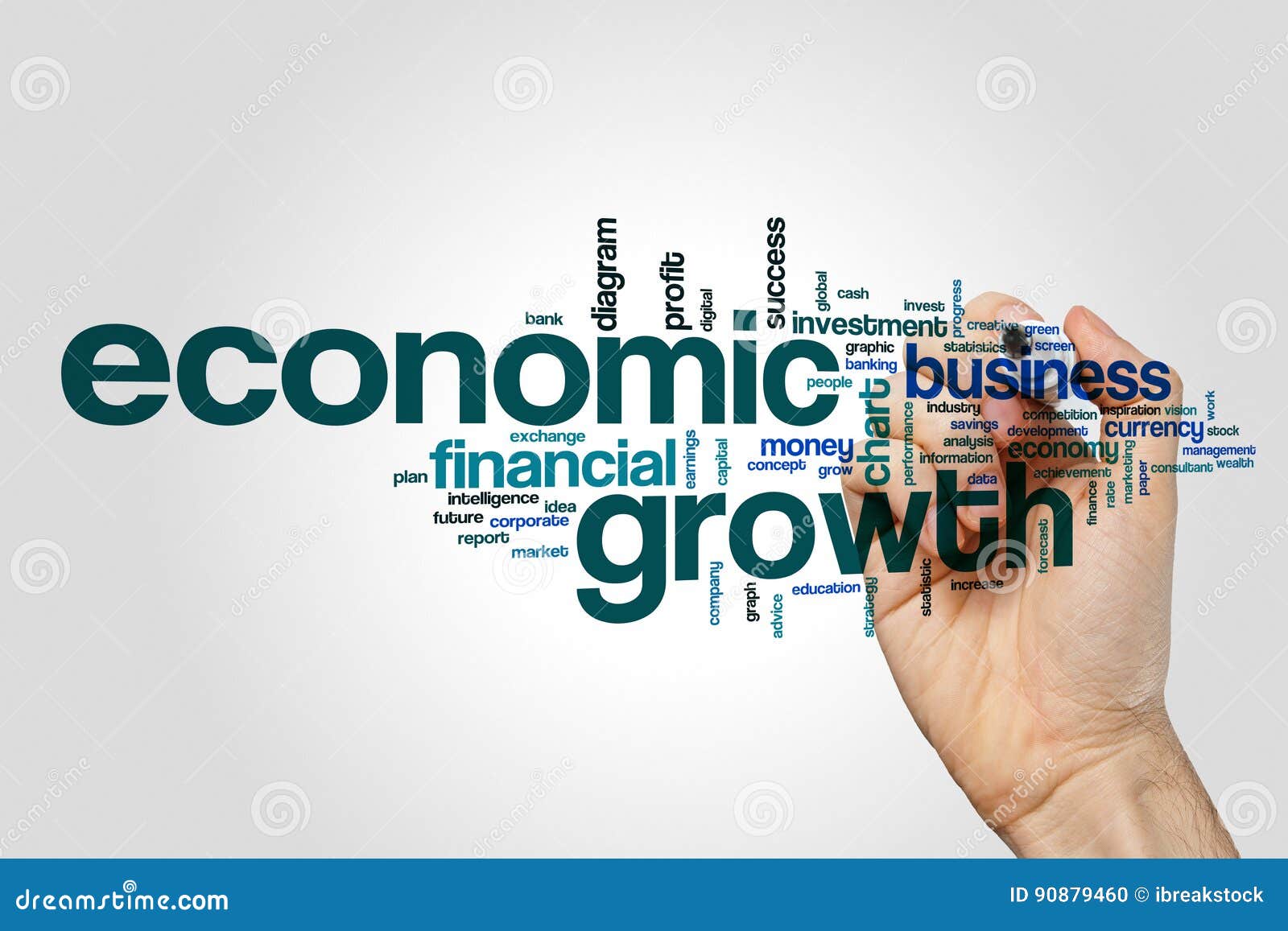 Economic Growth Word Cloud Concept on Grey Background Stock Photo ...