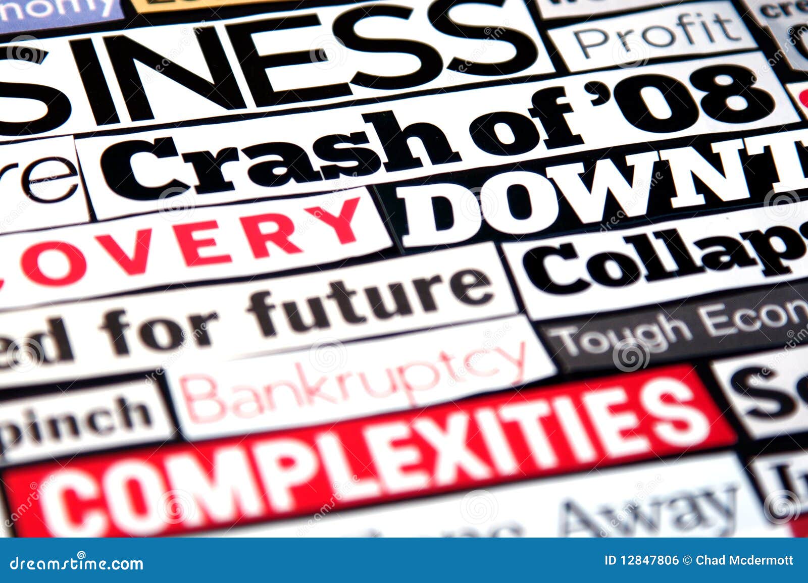 Economic Headlines stock photo. Image of collage, downturn - 12847806
