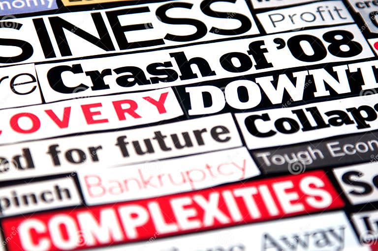 Economic Headlines stock photo. Image of collage, downturn - 12847806
