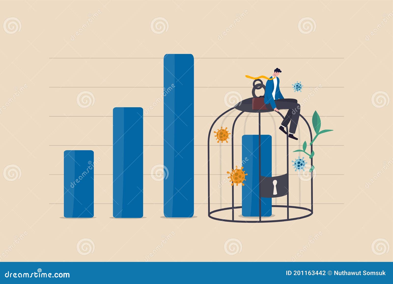 Businessman And Decrease Graph Background Cartoon Vector | CartoonDealer.com #66637543