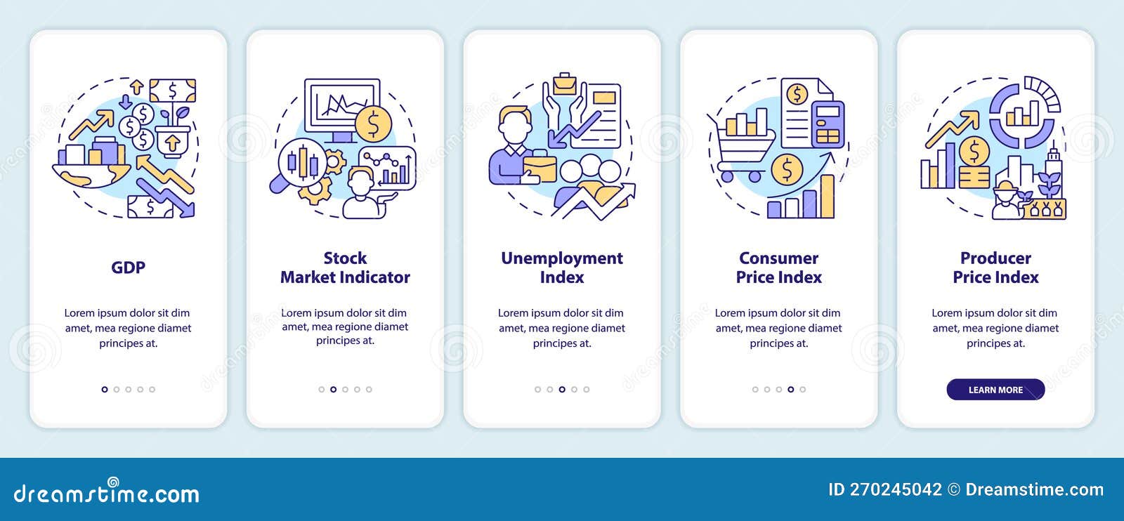 Economic Indicators Onboarding Mobile App Screen Stock Illustration ... Economic Indicators Onboarding Mobile App Screen Stock Illustration ...