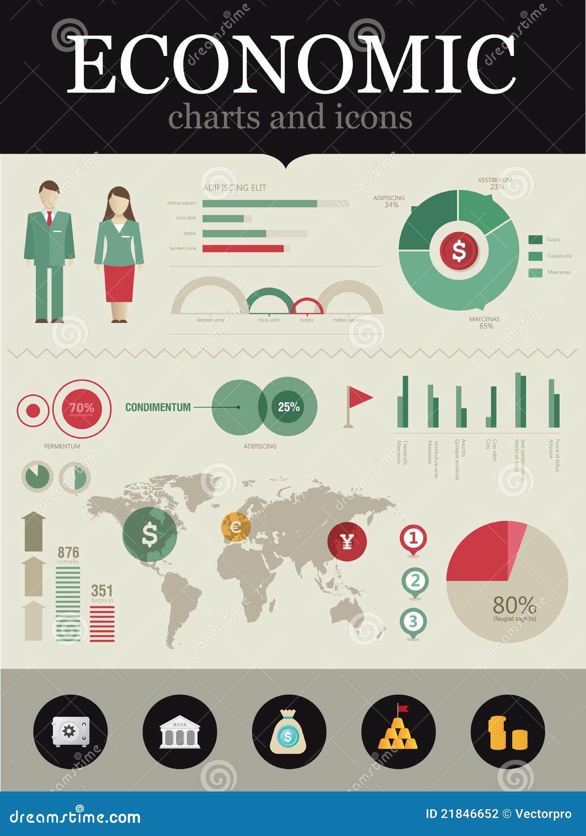 Economic infographic stock vector. Illustration of laptop - 21846652