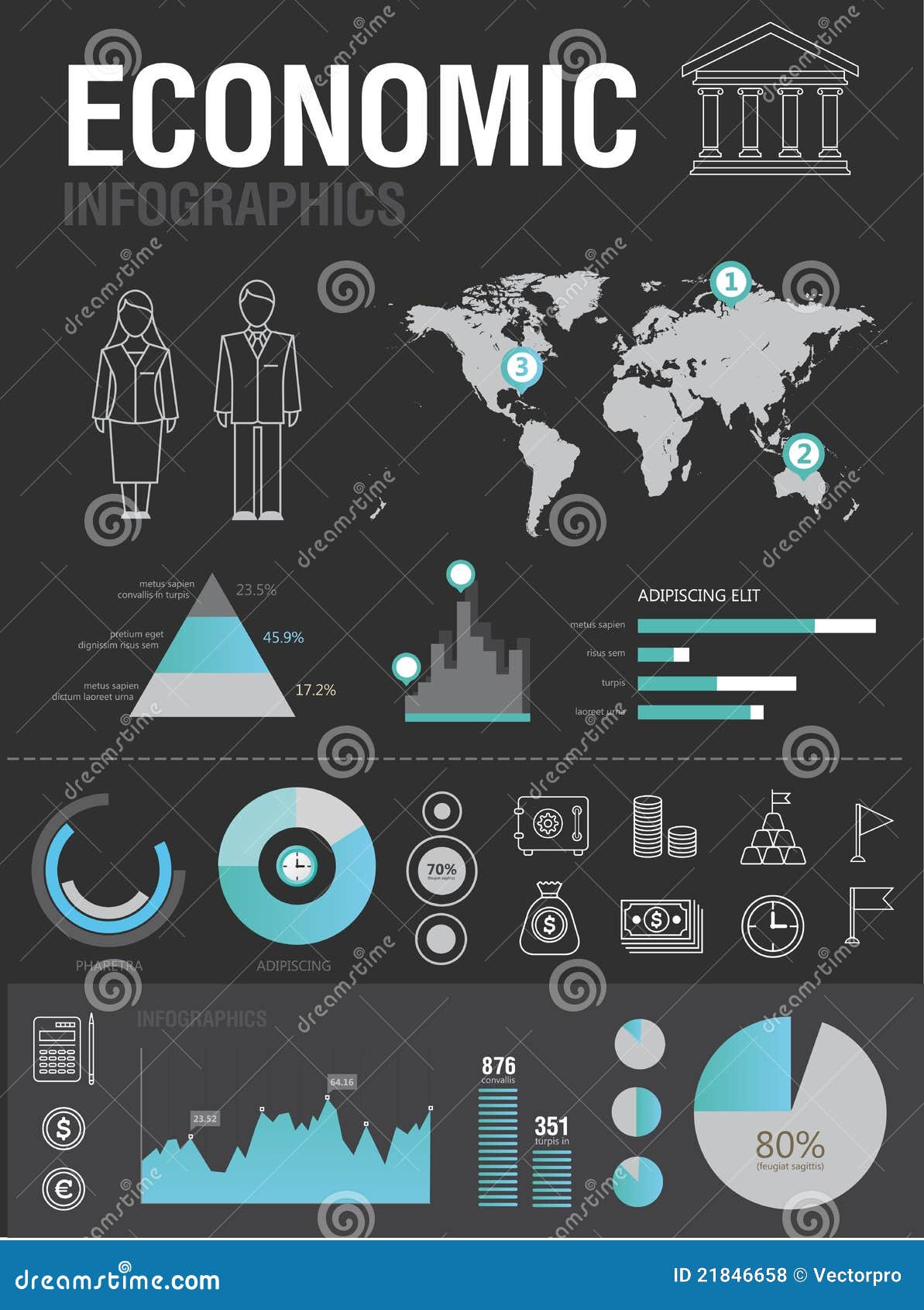 Economic infographic stock vector. Illustration of report - 21846658