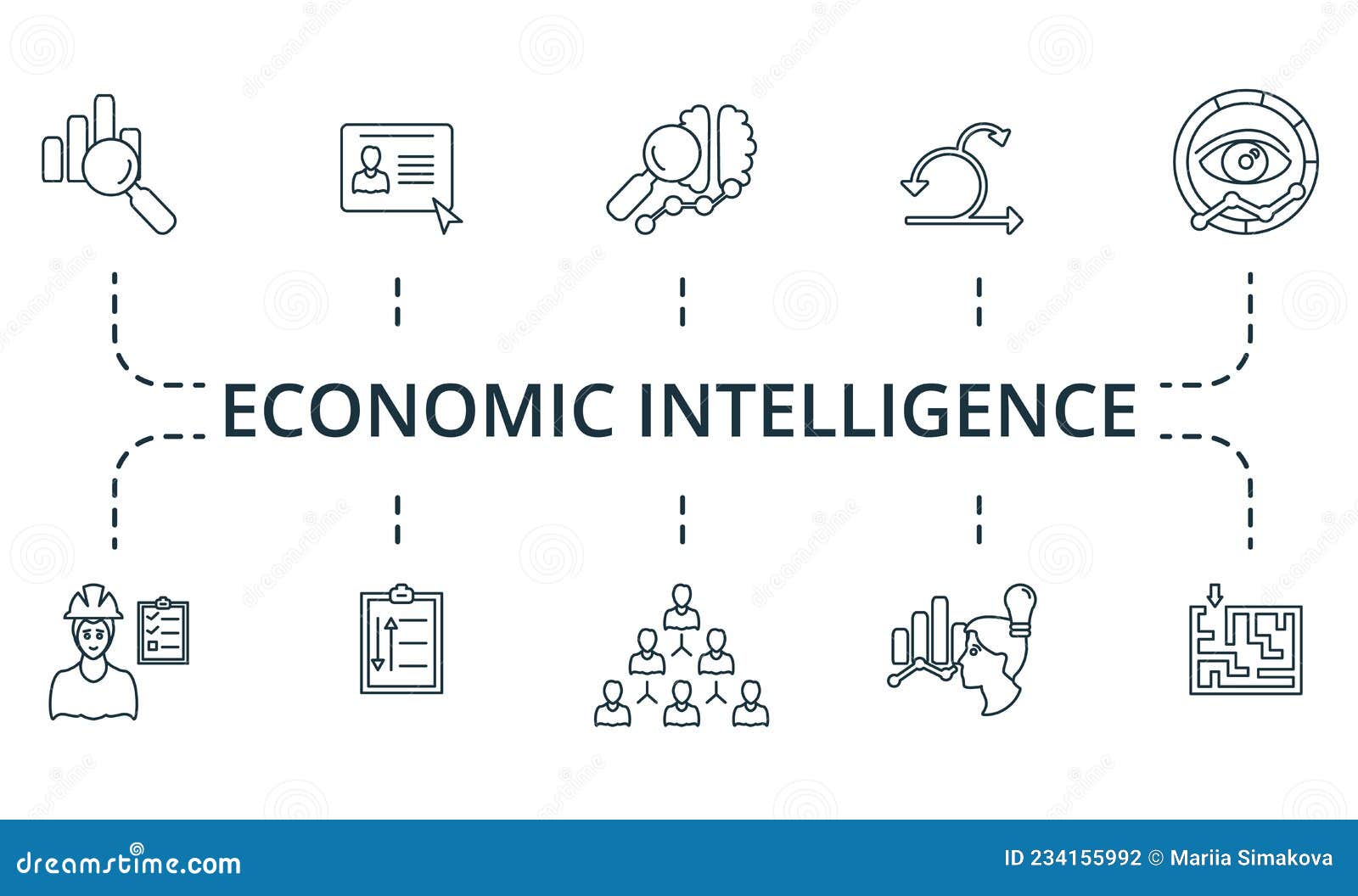 Economic Intelligence Icon Set. Collection of Simple Elements Such As ...