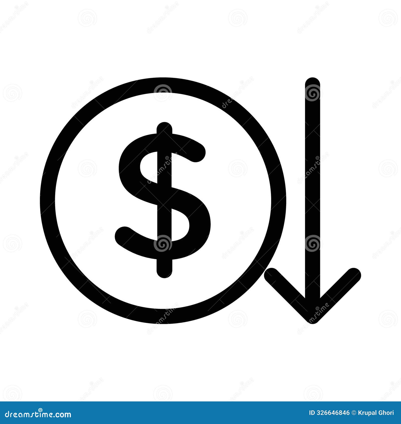 Economic Loss Linear Logo Mark in Black and White Stock Vector ...
