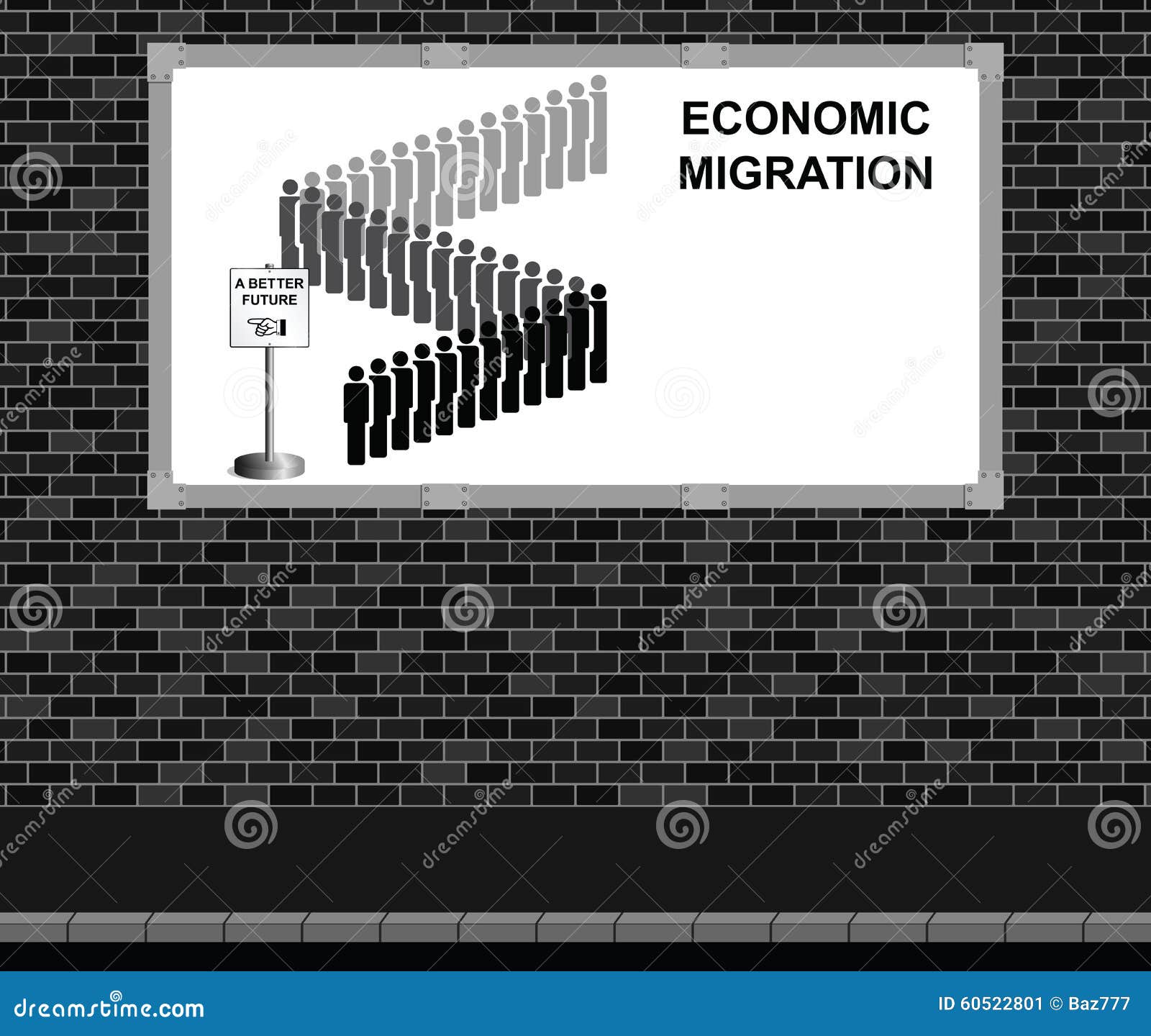 Economic Migration Advertising Board Stock Vector - Illustration of ...