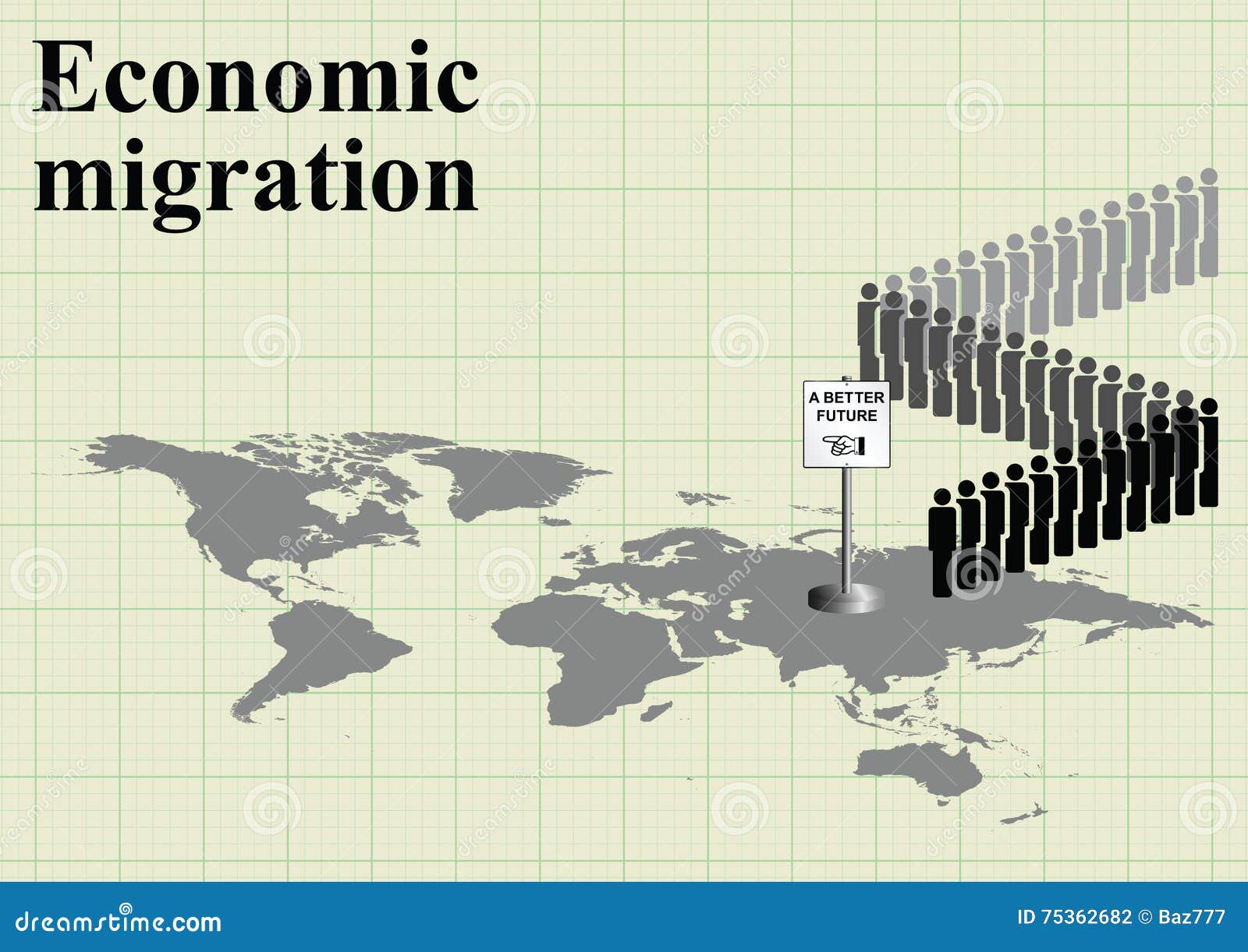 Economic Migration World Map Stock Vector - Illustration of movement ...