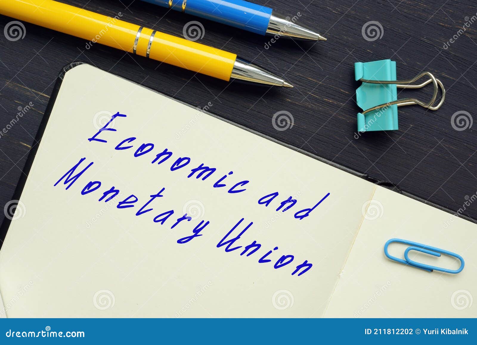 Economic and Monetary Union Phrase on the Sheet Stock Photo - Image of ...