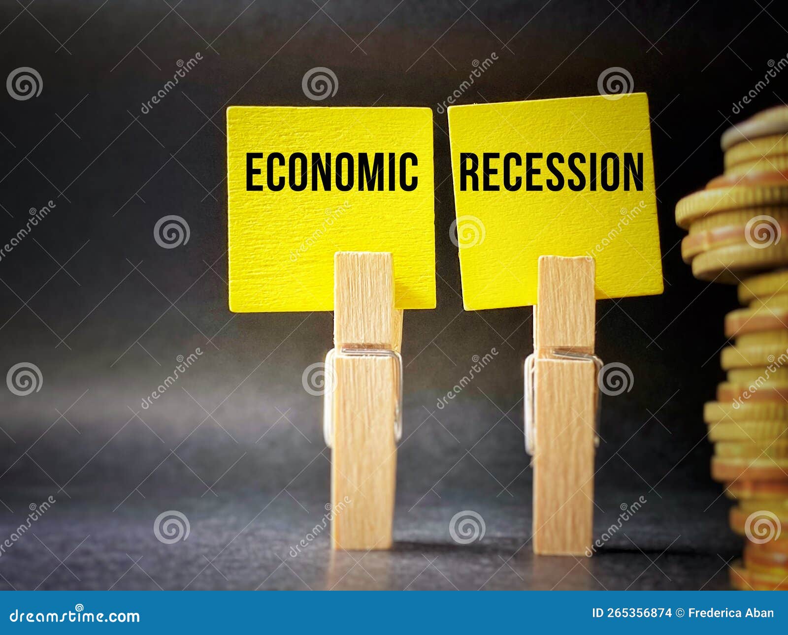 Economic Recession Text Background. Financial Management Concept Stock ...