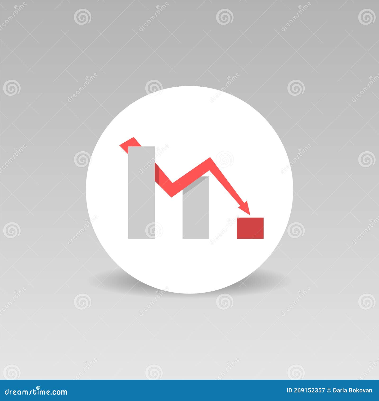 Declining Bar Graph, Decrease Bar Chart Line And Solid Icon, Diagram Concept, Graph Down Vector ...
