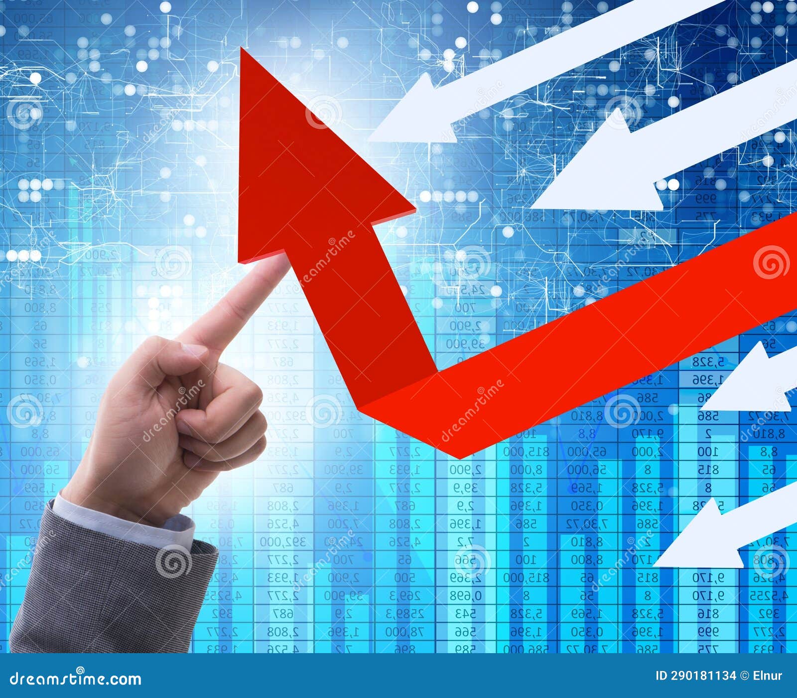 Economic Recovery Concept with the Line Charts Stock Illustration ...