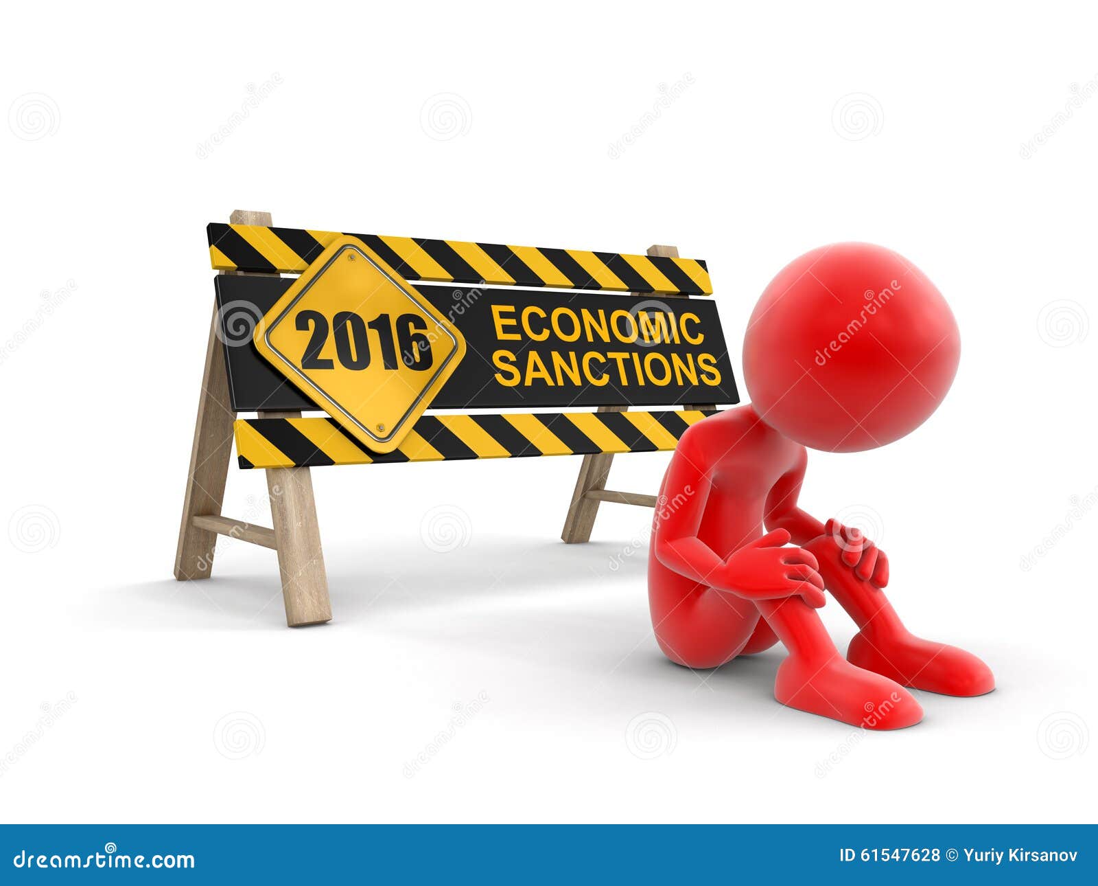 Economic Sanctions Sign and Man Stock Illustration - Illustration of ...