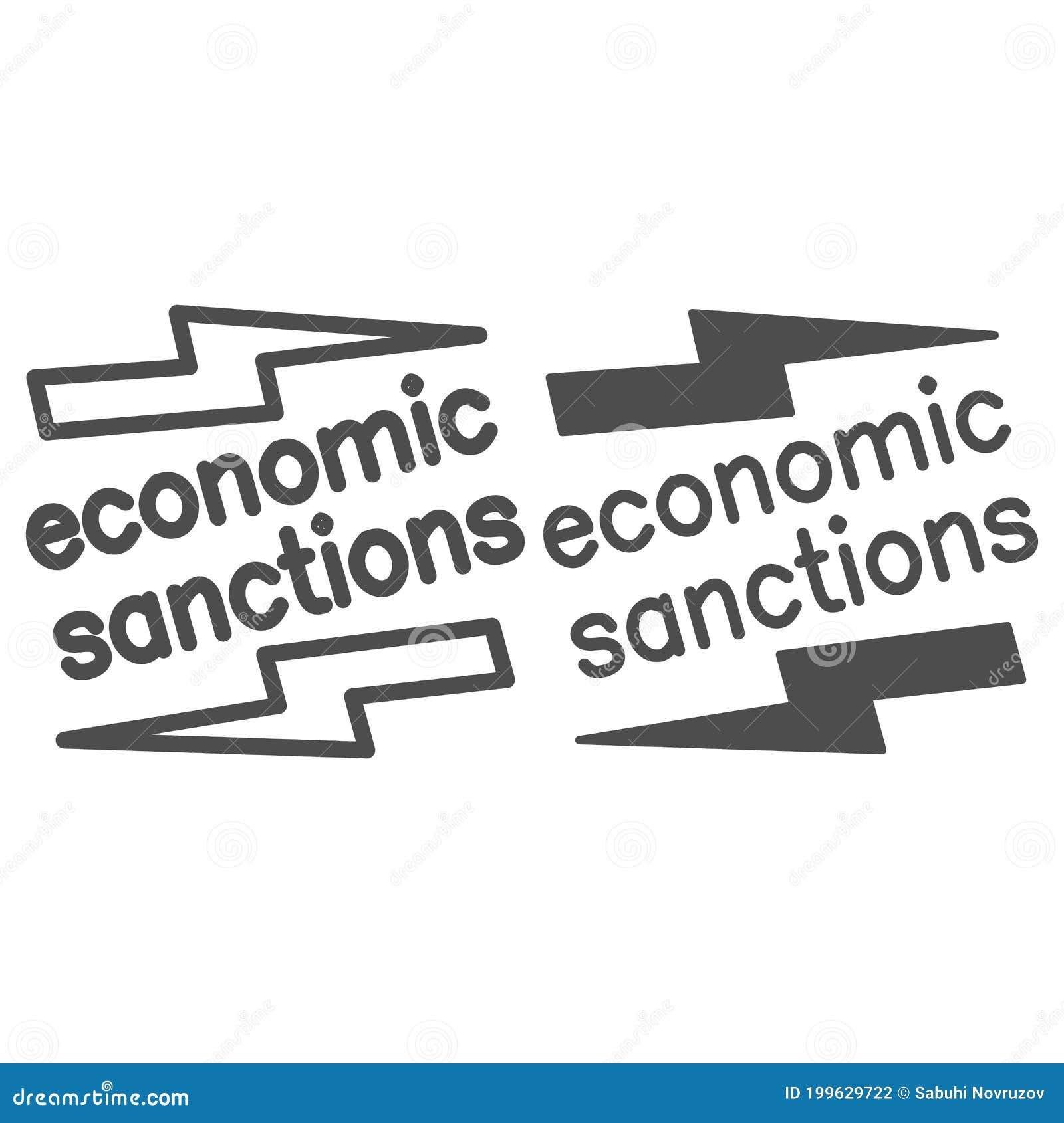 Economic Sanctions Text with Lightning Line and Solid Icon, Economic ... Economic Sanctions Text with Lightning Line and Solid Icon, Economic ...