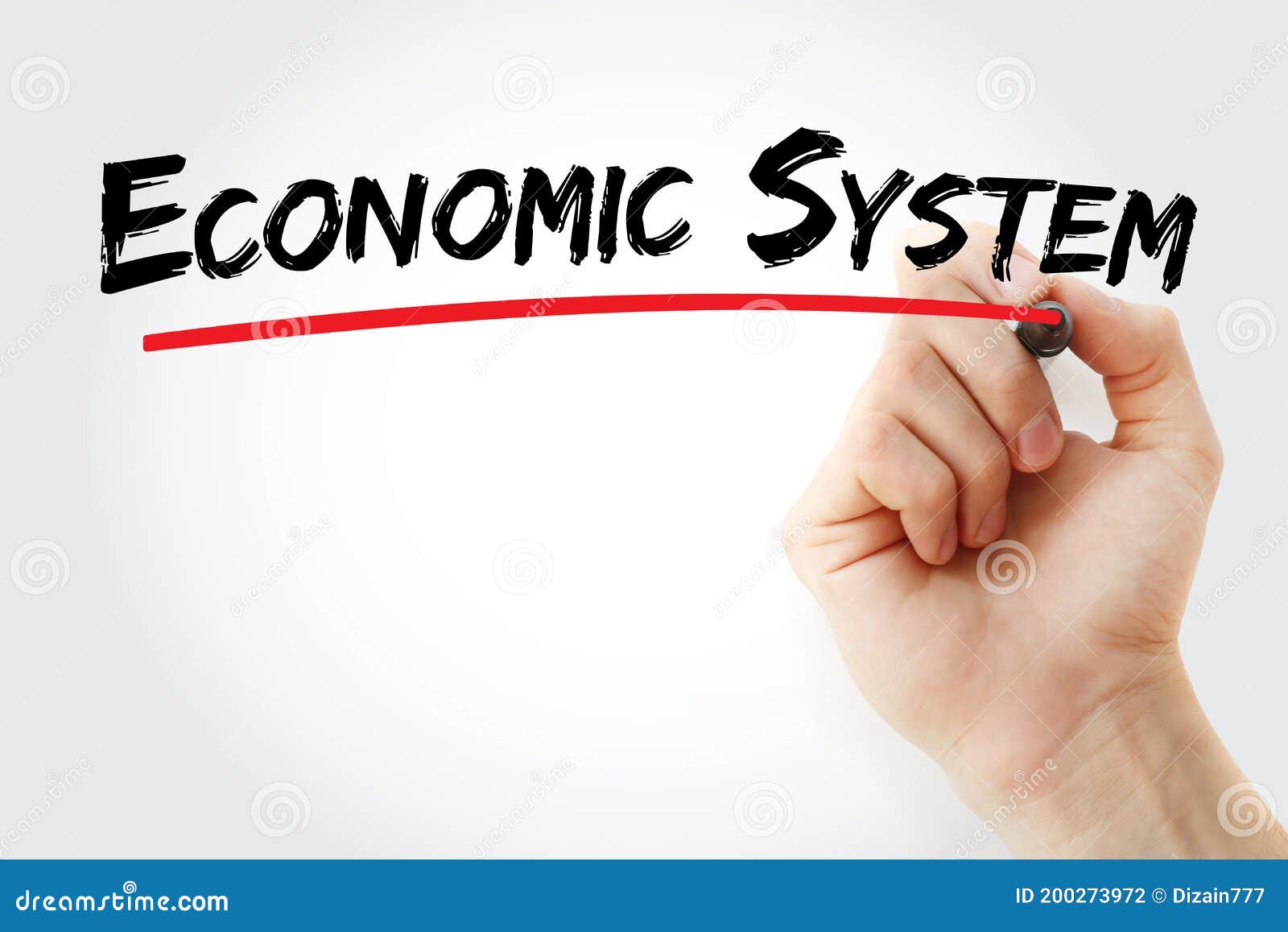 Economic System Text with Marker Stock Photo - Image of graphic, design ...