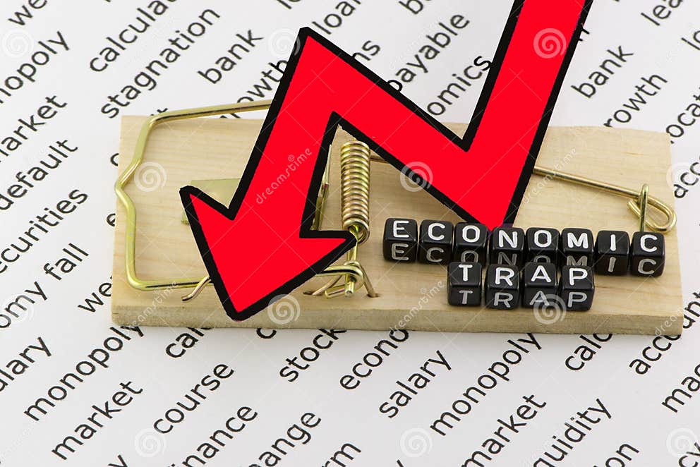 Economic trap and fall stock image. Image of debt, depression - 79546151