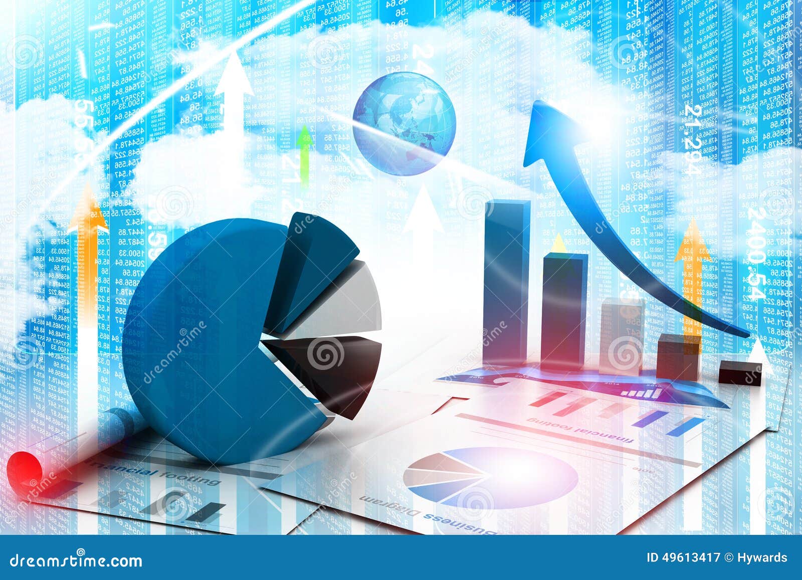 Economical chart and graph stock illustration. Illustration of graph ...