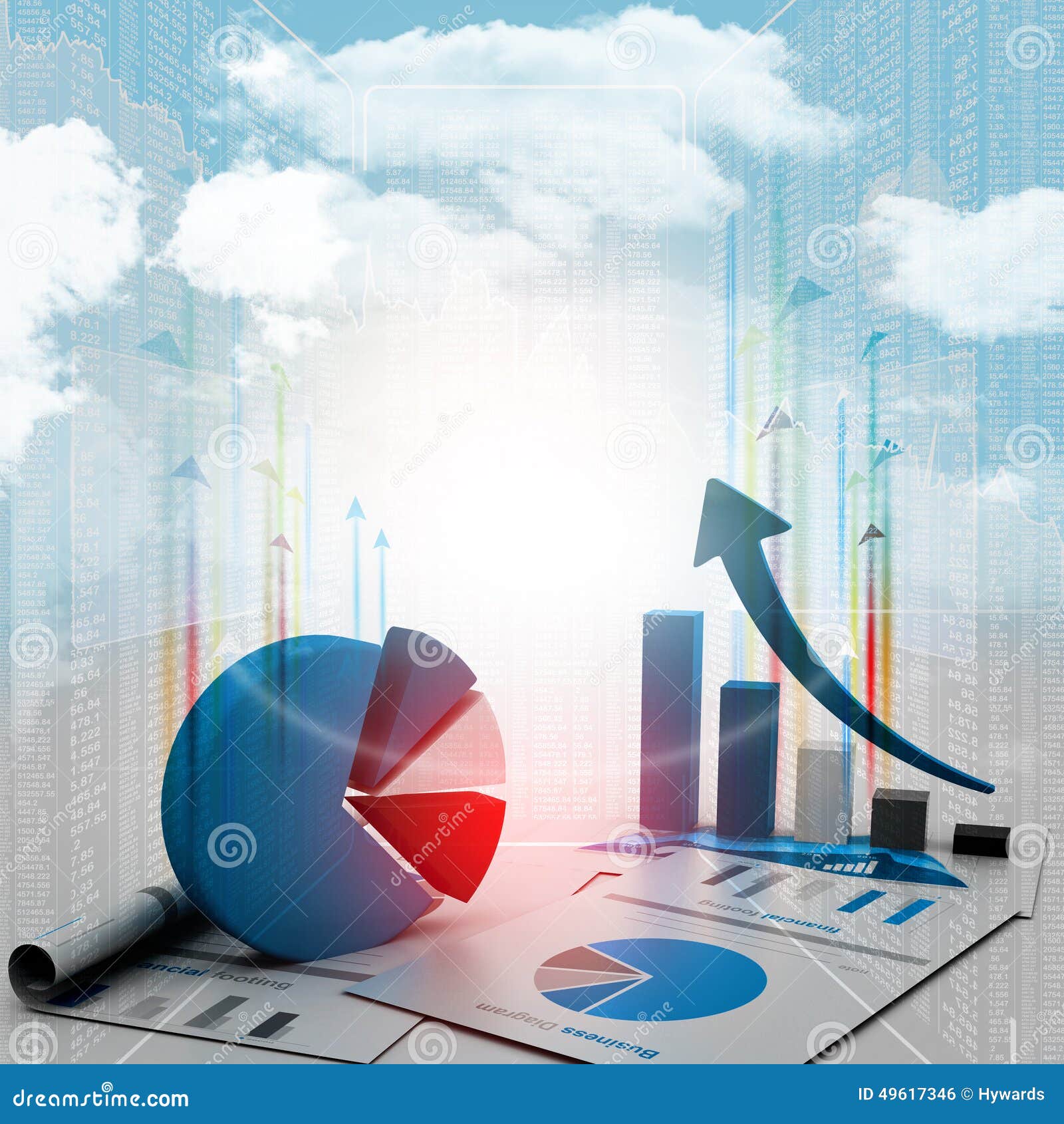 Economical chart and graph stock illustration. Illustration of increase ...