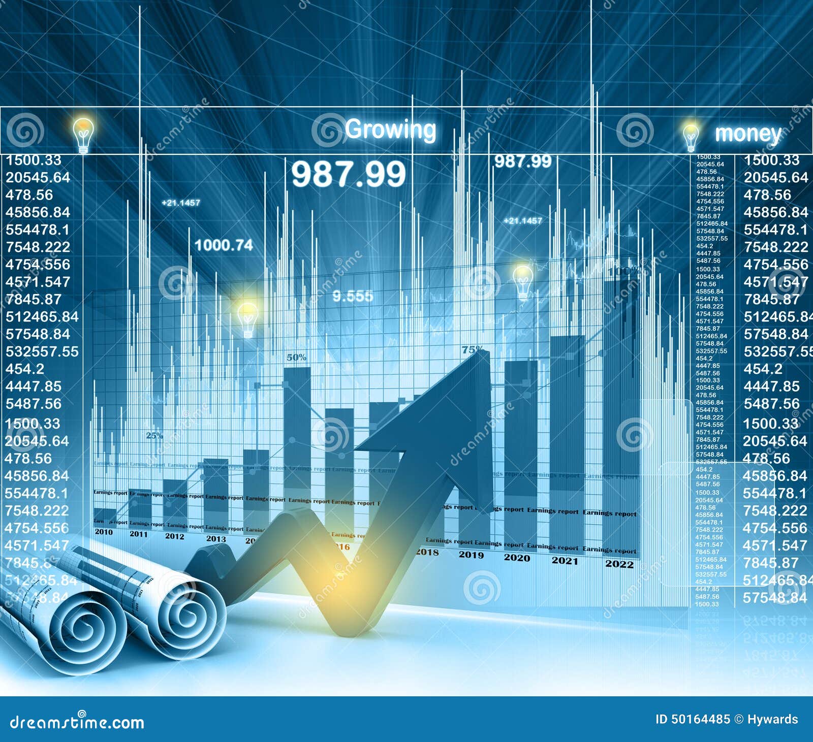 Economical chart and graph stock illustration. Illustration of chart ...