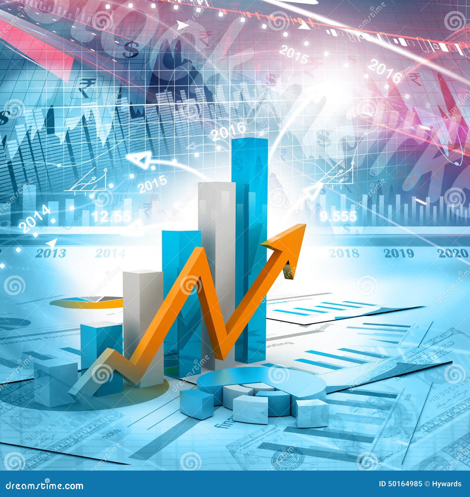 Economical chart and graph stock illustration. Illustration of arrow ...