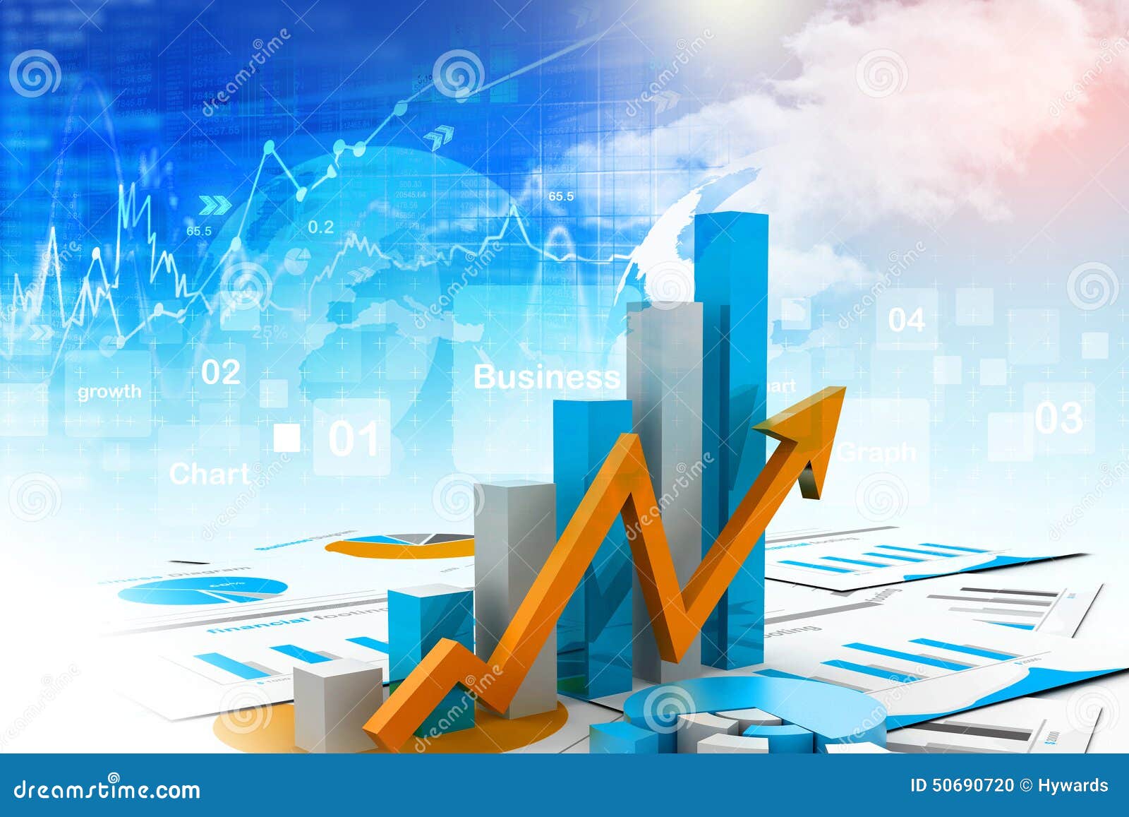 Economical chart and graph stock illustration. Illustration of abstract ...