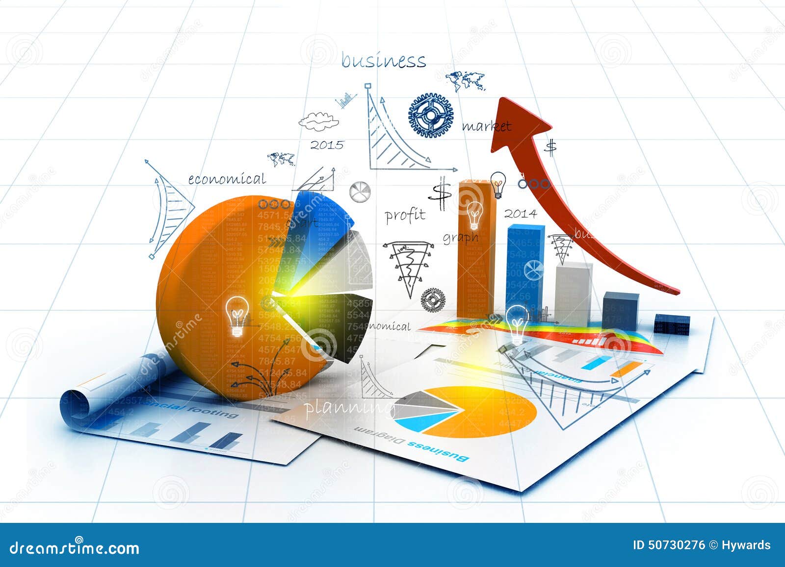 Economical chart and graph stock illustration. Illustration of finance ...