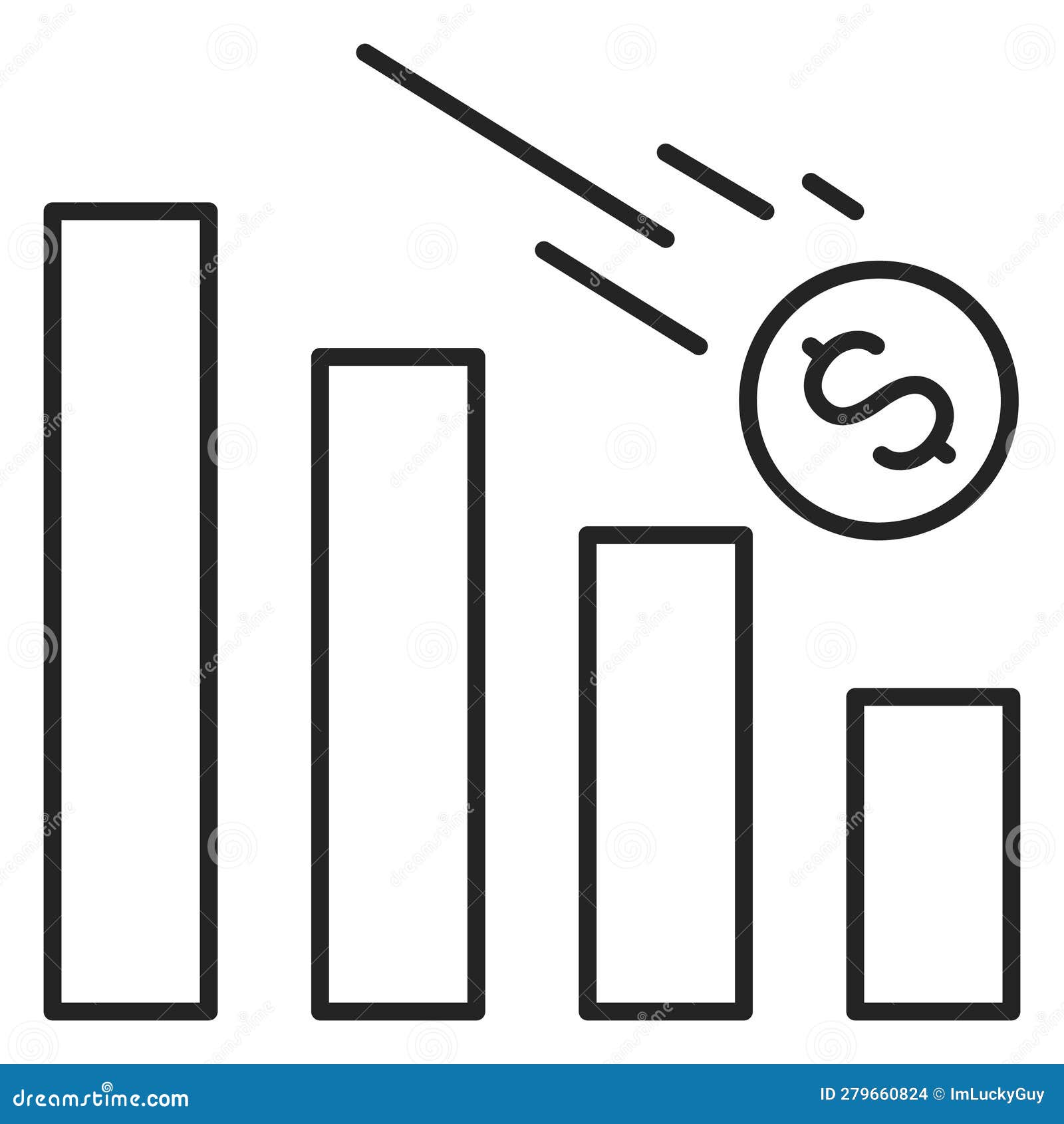 Economical Value of Dollar Falling Down Isolated Stock Vector - Illustration of icon, graphic ...