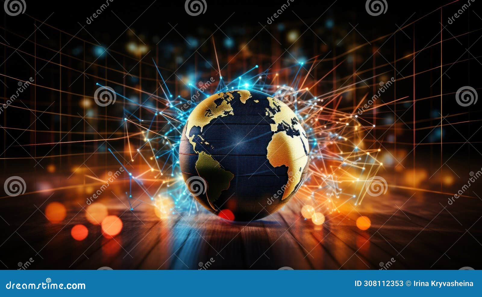 Economics Concept with a Moving Globe and Graphs Stock Image - Image of ...