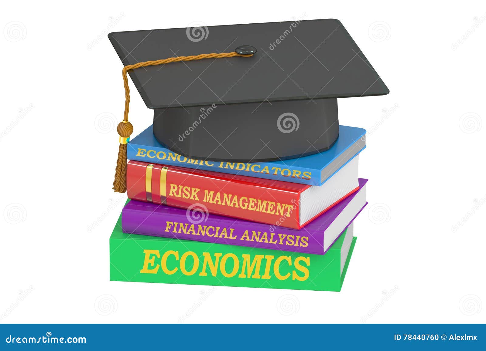 Economics Education Concept, 3D Rendering Stock Illustration ...