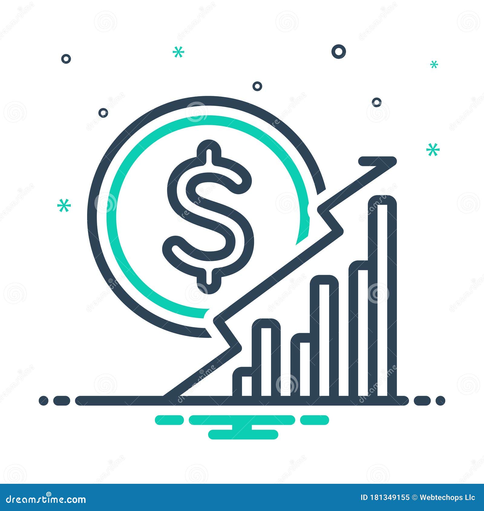 Mix Icon for Economics, Business and Grow Stock Vector - Illustration ...