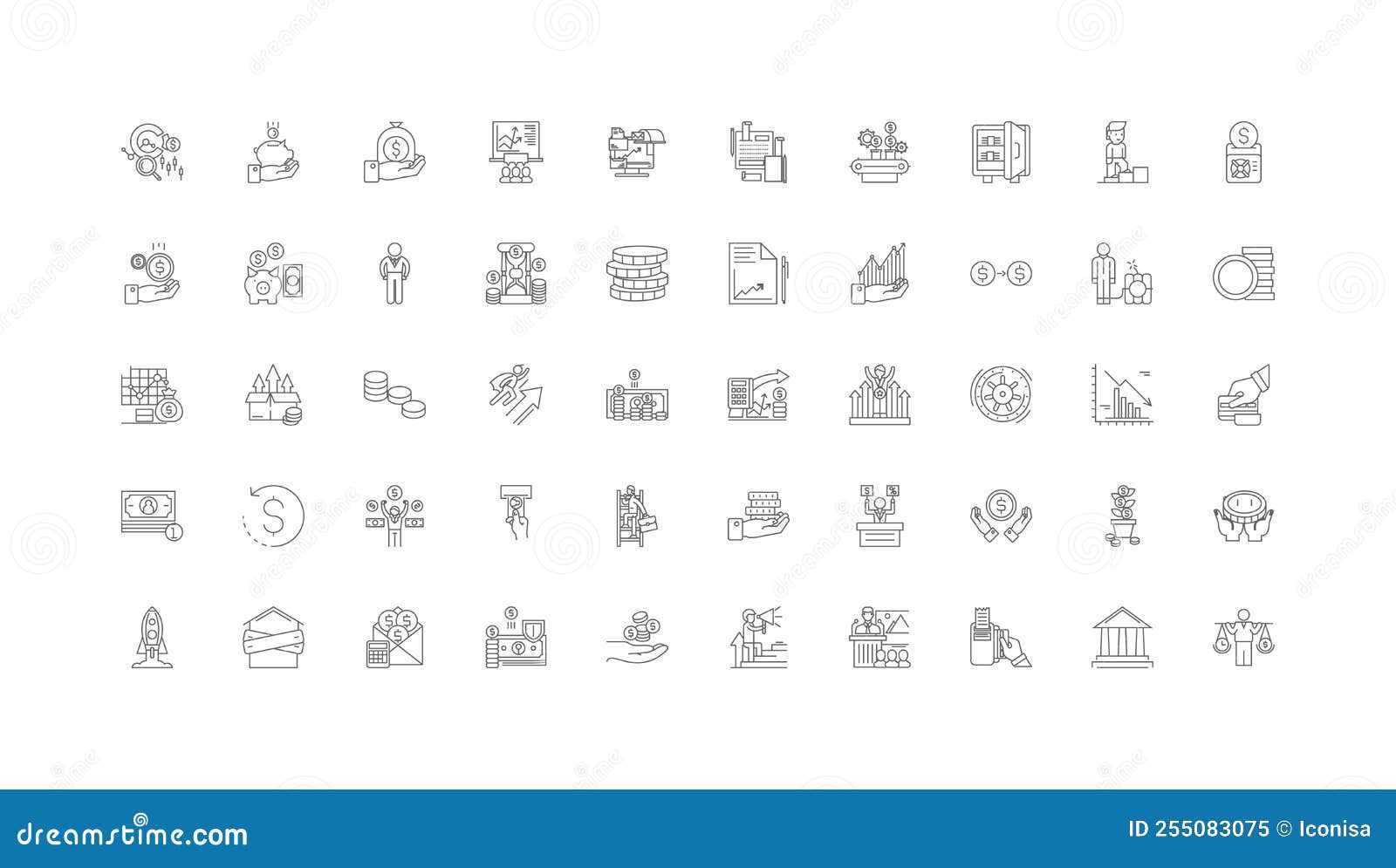 Economics Ideas, Linear Icons, Line Signs Set, Vector Collection Stock ...
