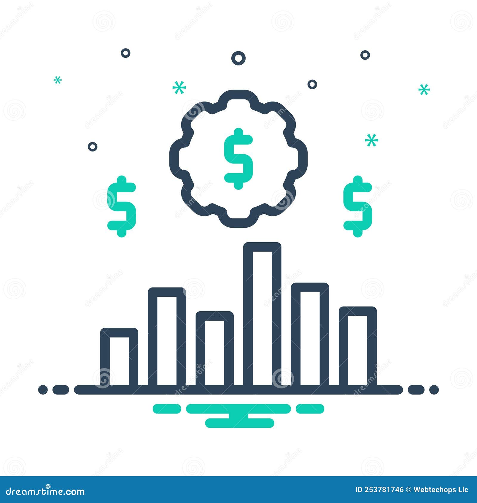 Mix Icon For Economies, Growth And Chart Vector Illustration ...