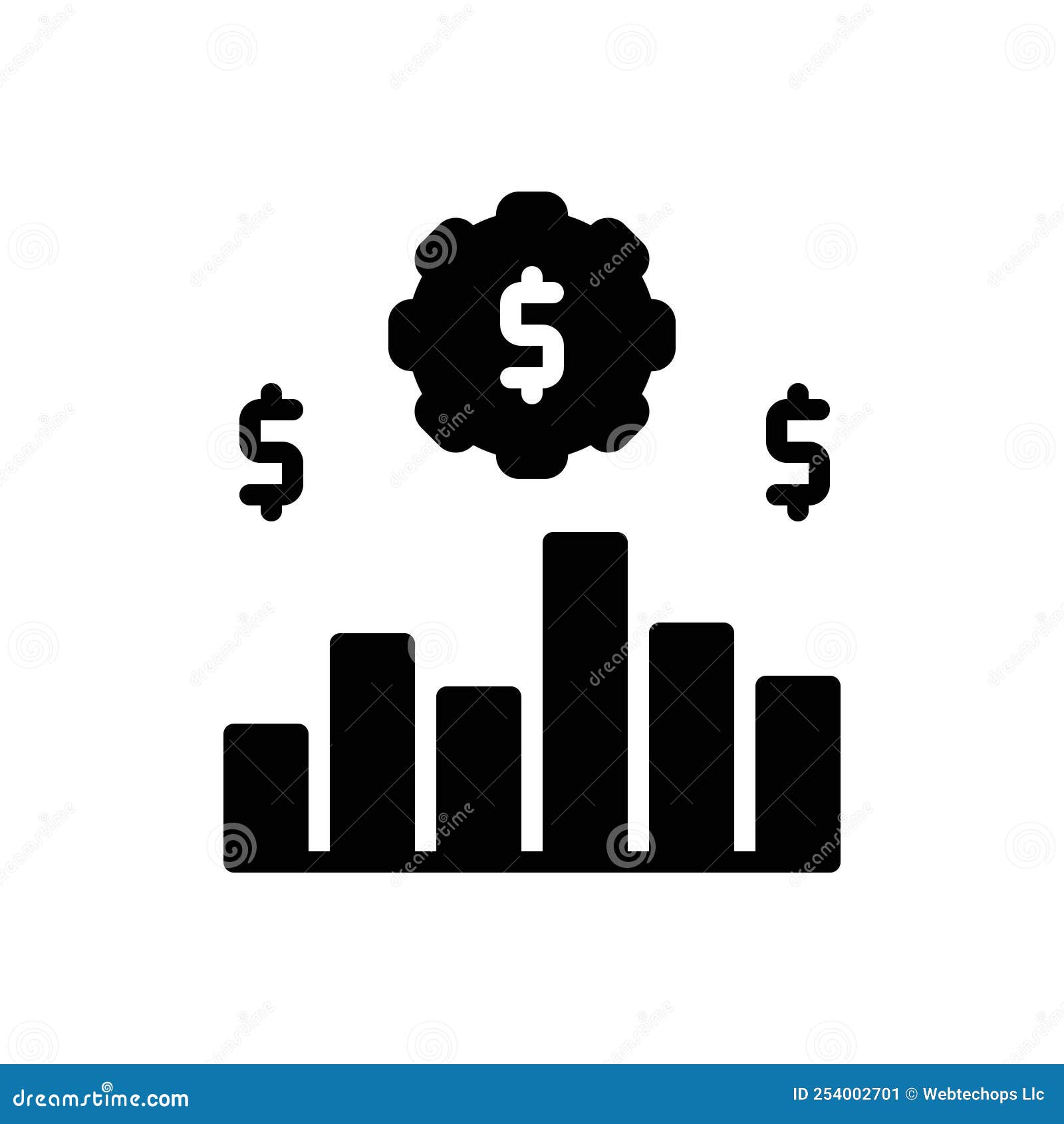 Black Solid Icon for Economies, Growth and Chart Stock Illustration ...