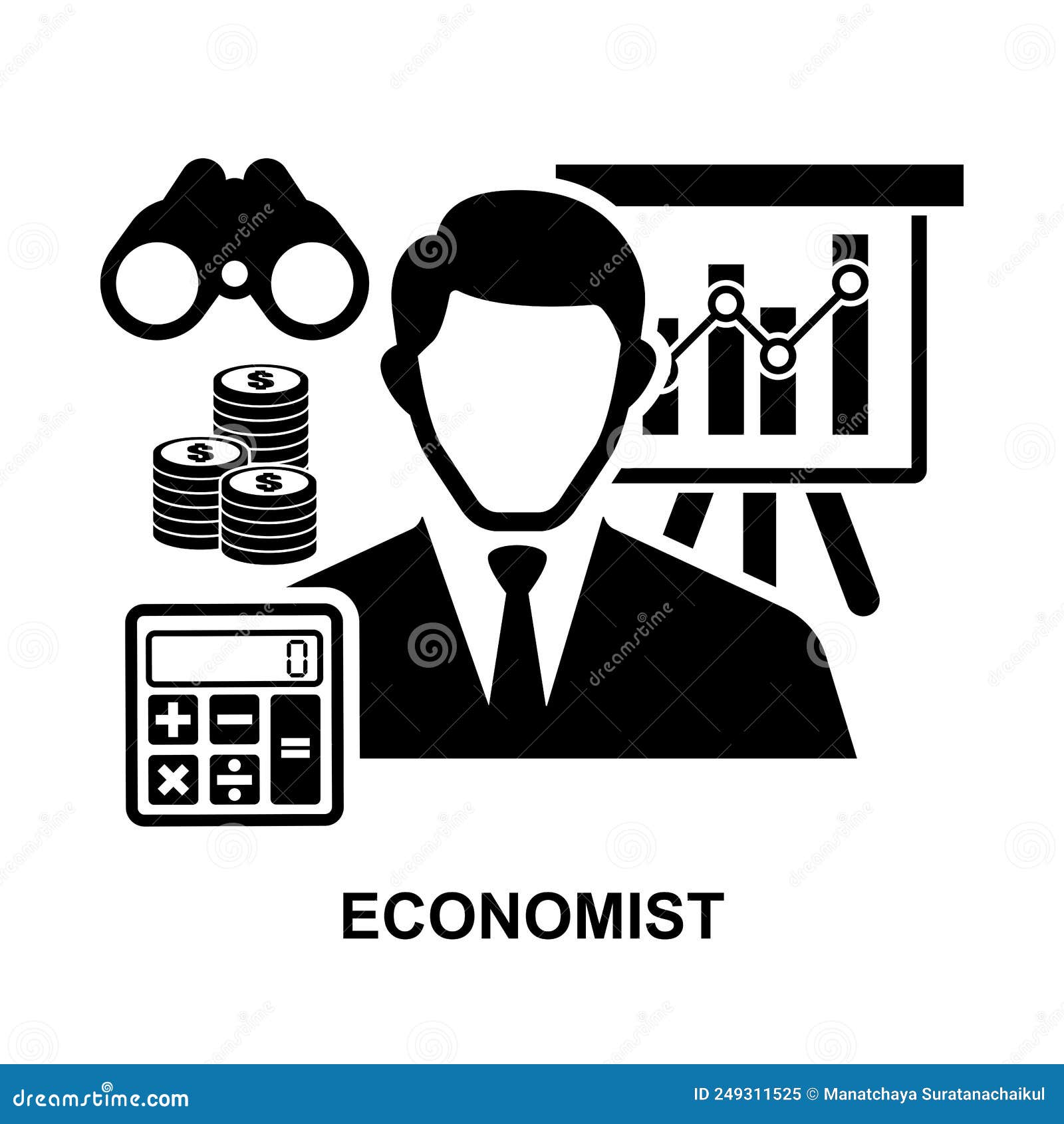 Economist Icon Isolated on White Background Stock Vector - Illustration ...