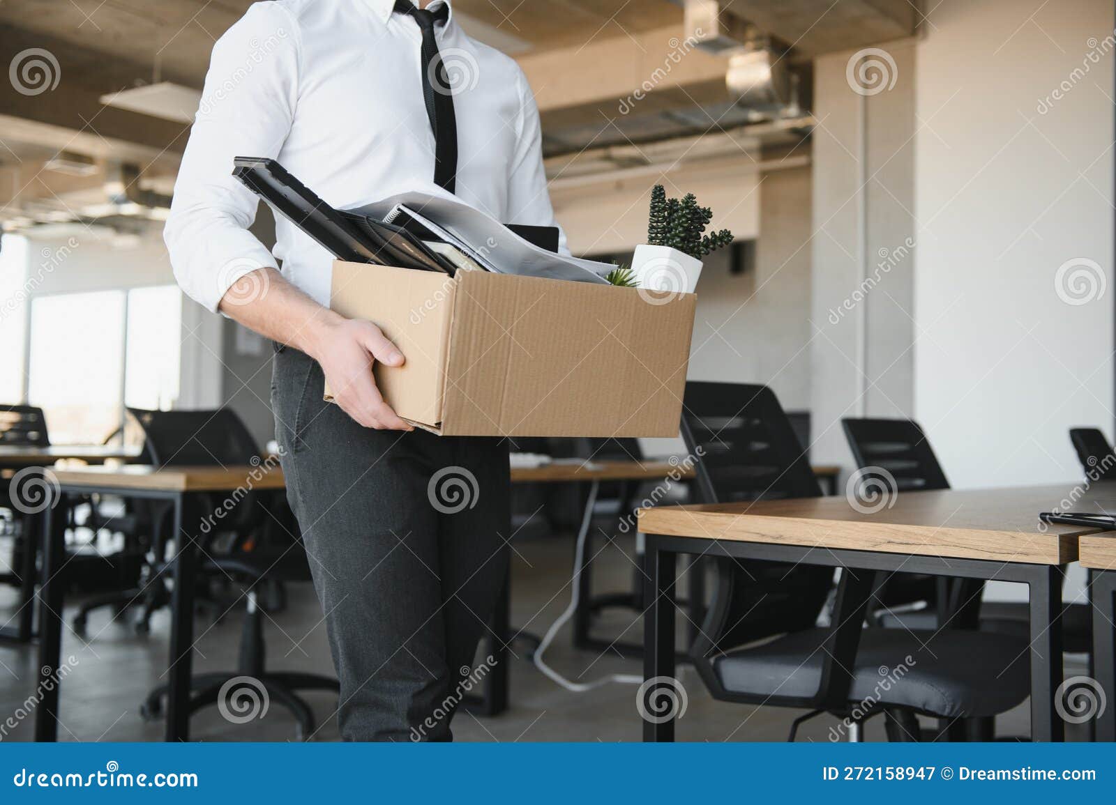 Economist Leaving Office. Handsome Economist Leaving the Office Taking ...